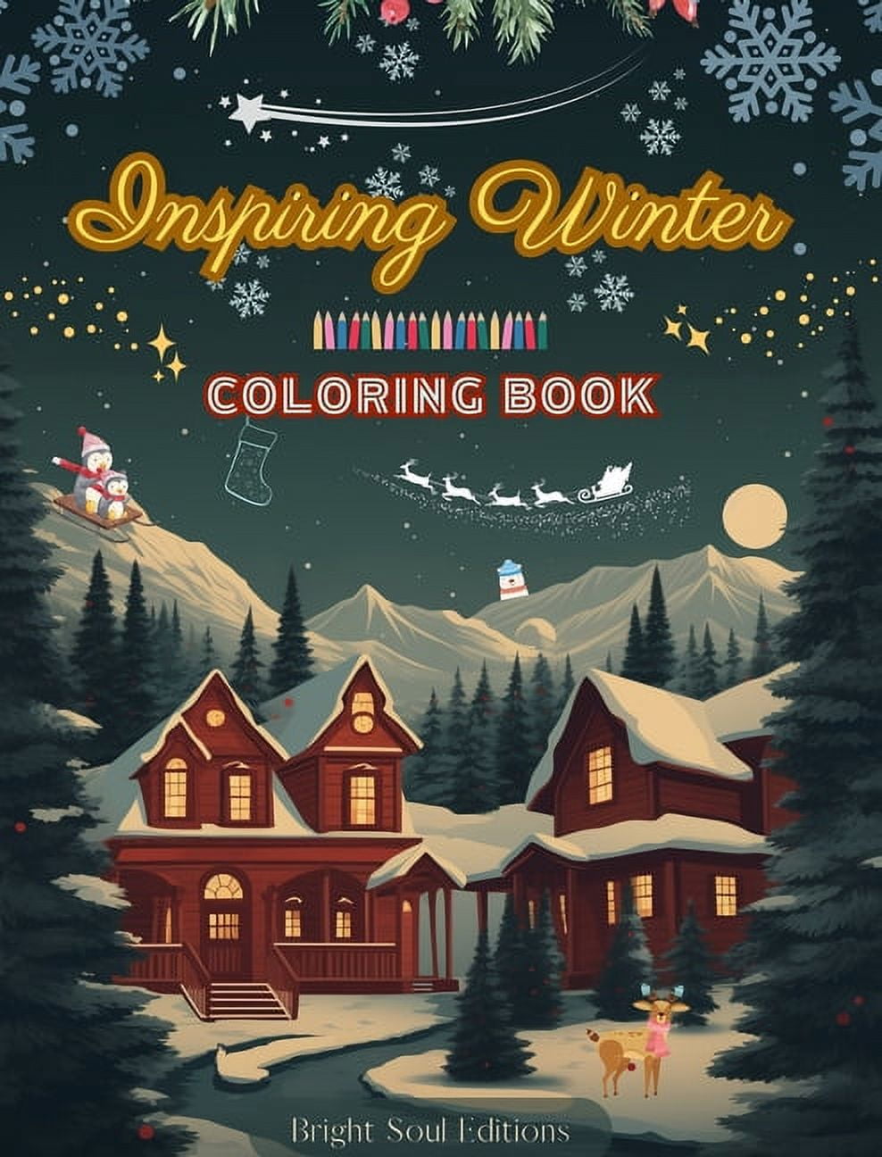 Inspiring Winter Coloring Book Stunning Winter and Christmas Elements ...