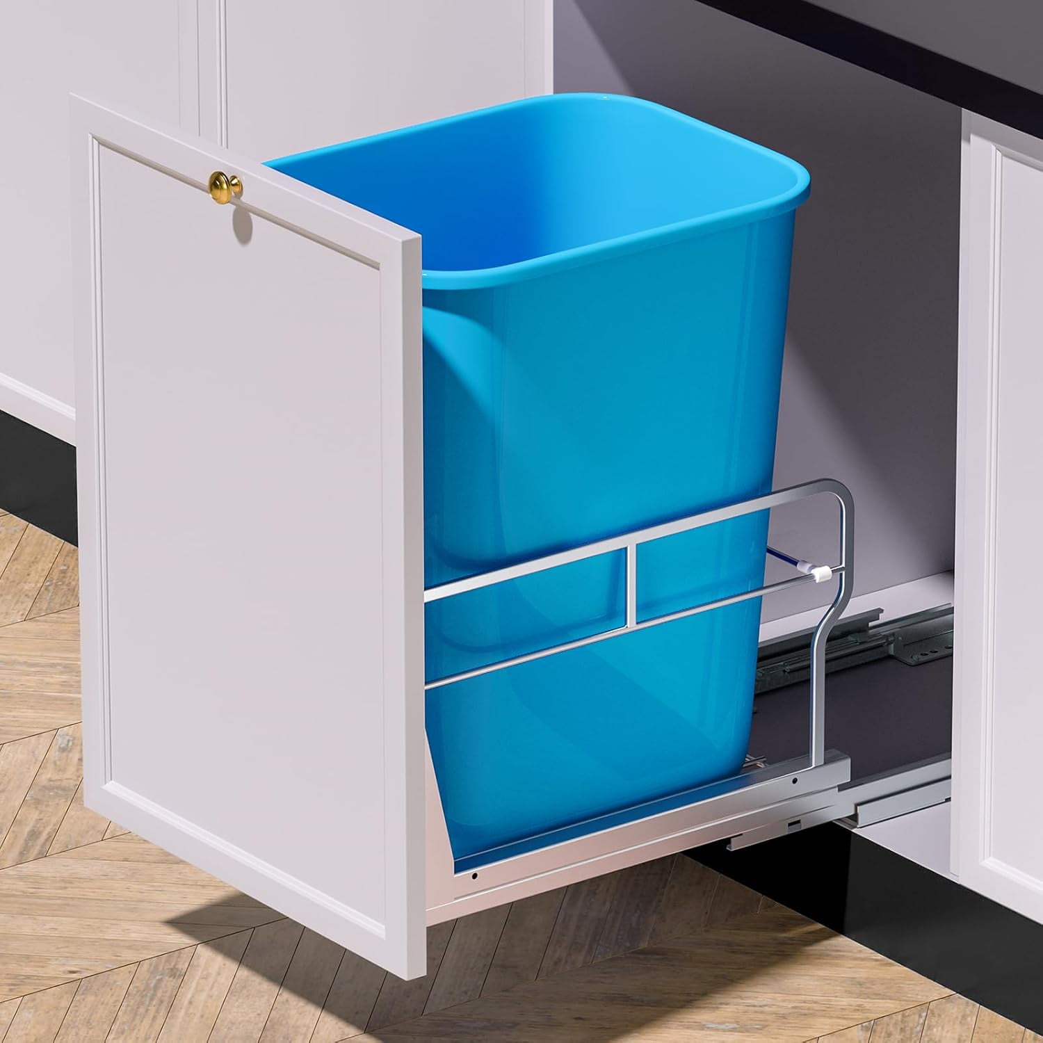 Insputer Pull Out Trash Can Under Cabinet with Soft-Close Slides, Heavy ...