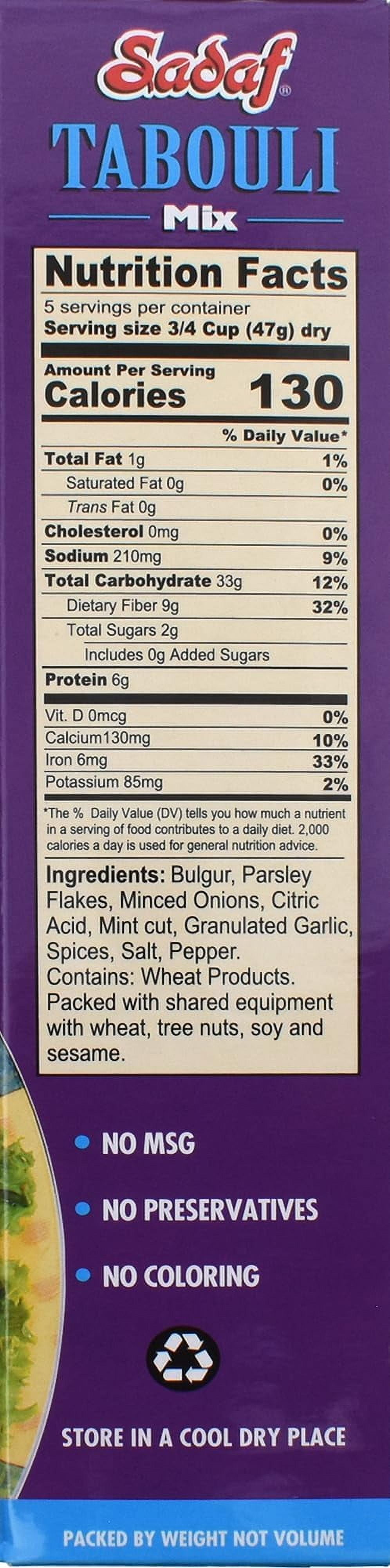 Sadaf Tabouli Mix - Classic Middle Eastern H2FSDDish - Vegetarian ...