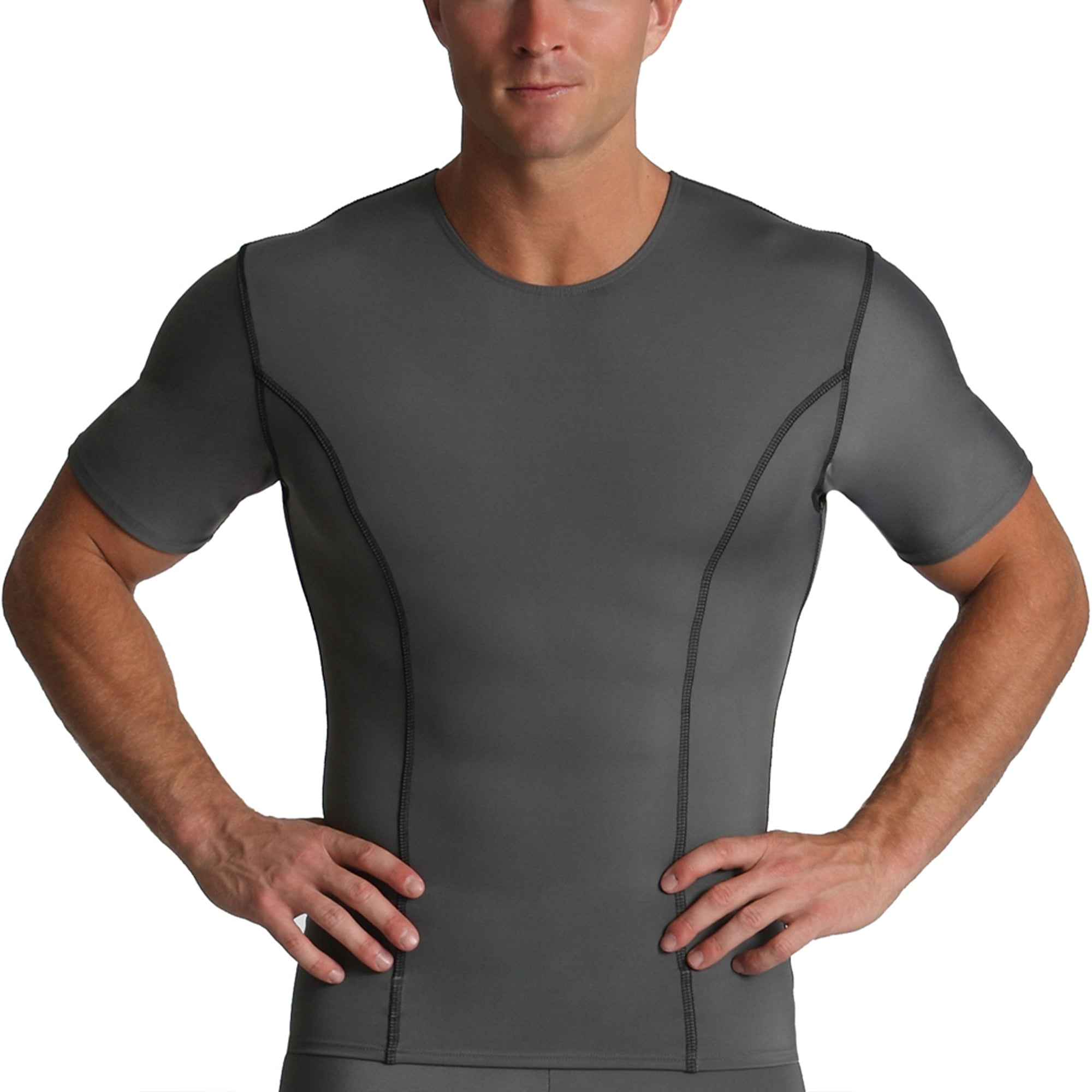 Insta Slim Compression Crew-Neck W/Contrast Stitching - TA0221 ...