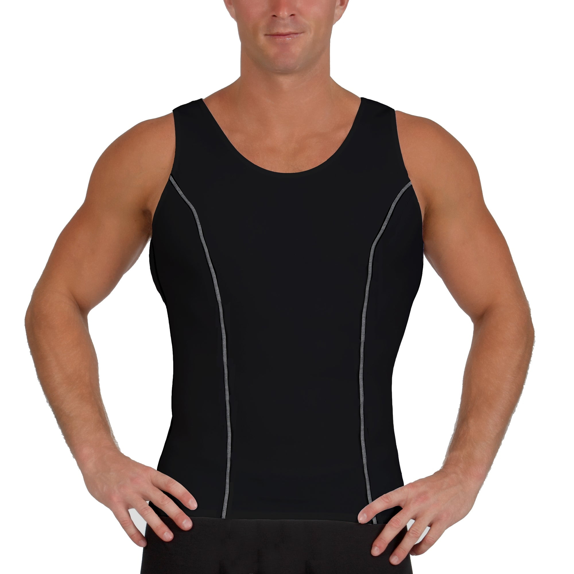 Insta Slim Active Compression Contrast Stitching Muscle Tank MA0221 ...