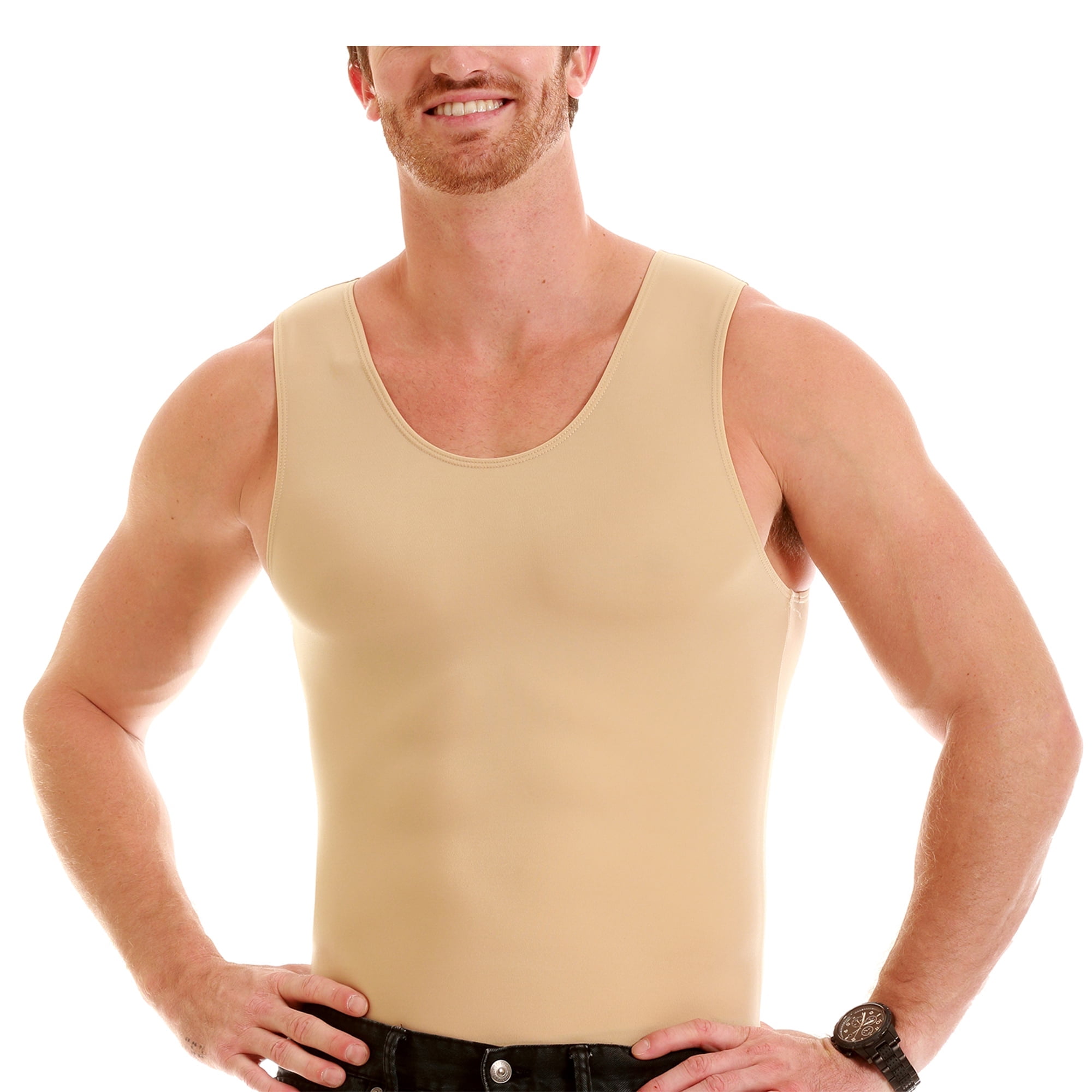 Insta Slim Men's Toning Compression Tank, Gynecomastia, Back Support ...