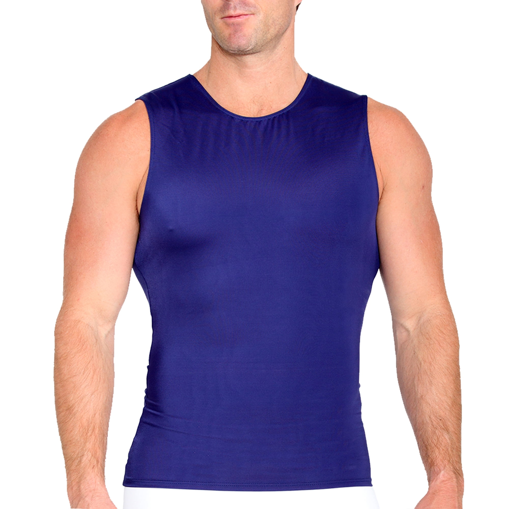 Insta Slim - Made in USA - Firm Compression Sleeveless Crew-Neck Body Shaper for Men. Tummy ...