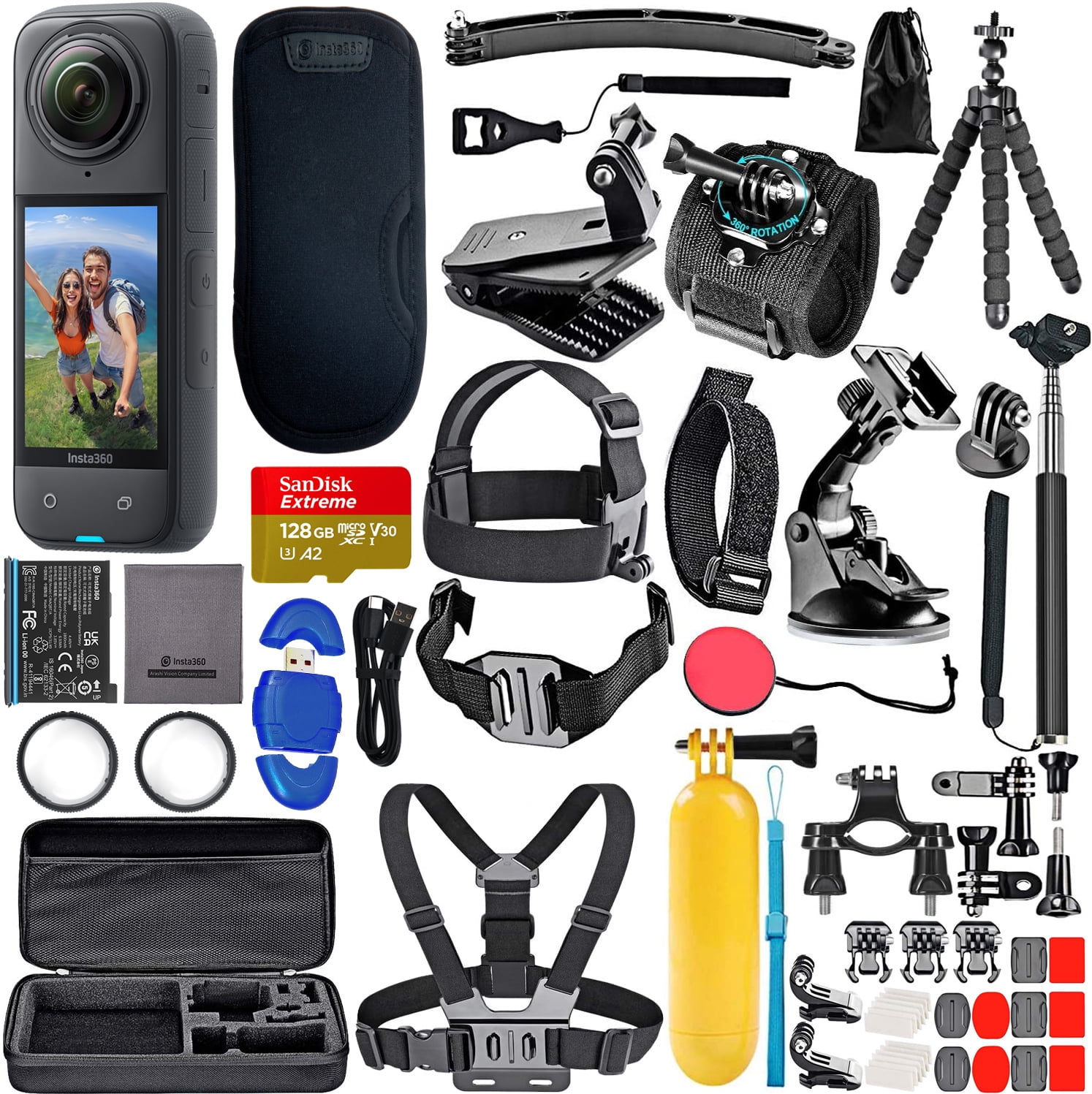 Insta360 X4 - Waterproof 360 8K Camera + 128GB Card + 50 Piece ...