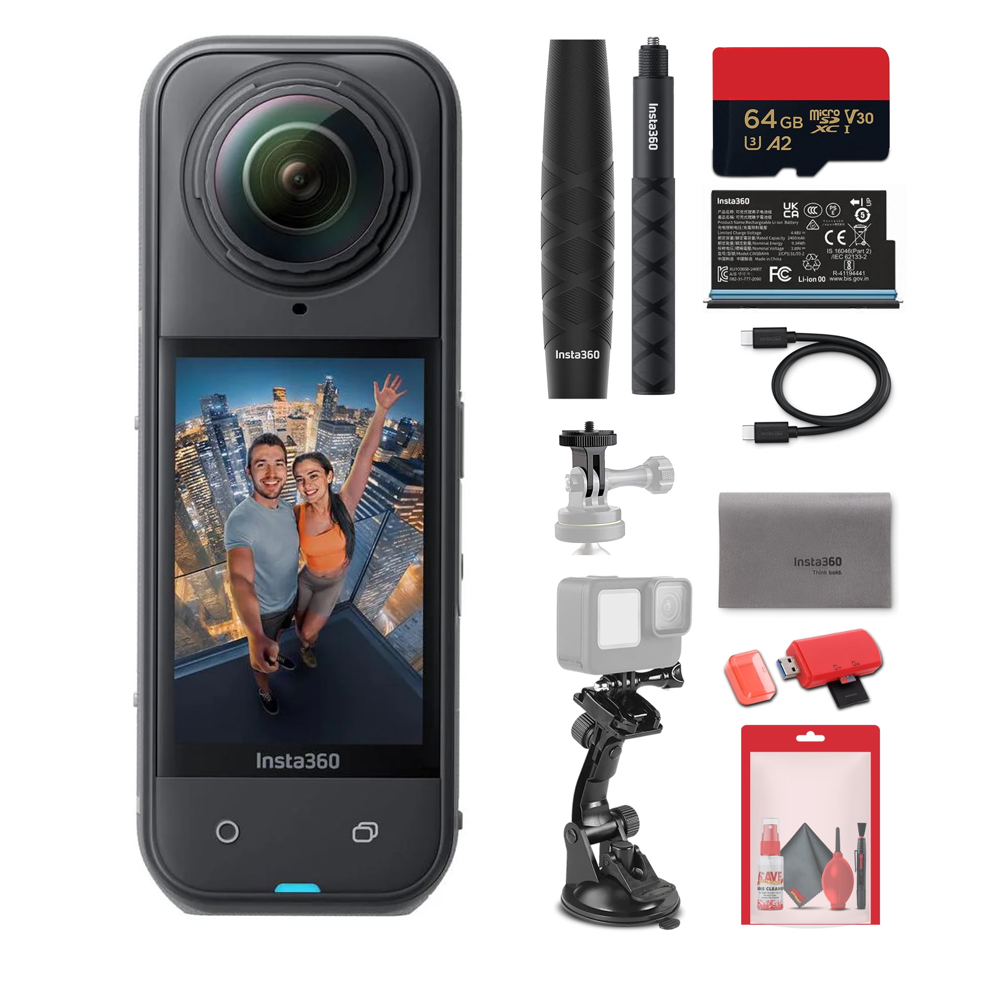 Insta360 X5 8K 360 Waterproof Action Camera | 1/1.28" Sensors, Replaceable Lenses, PureVideo AI ...