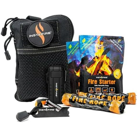 InstaFire Tactical Fire Starting Kit (Includes Rechargeable Lighter ...