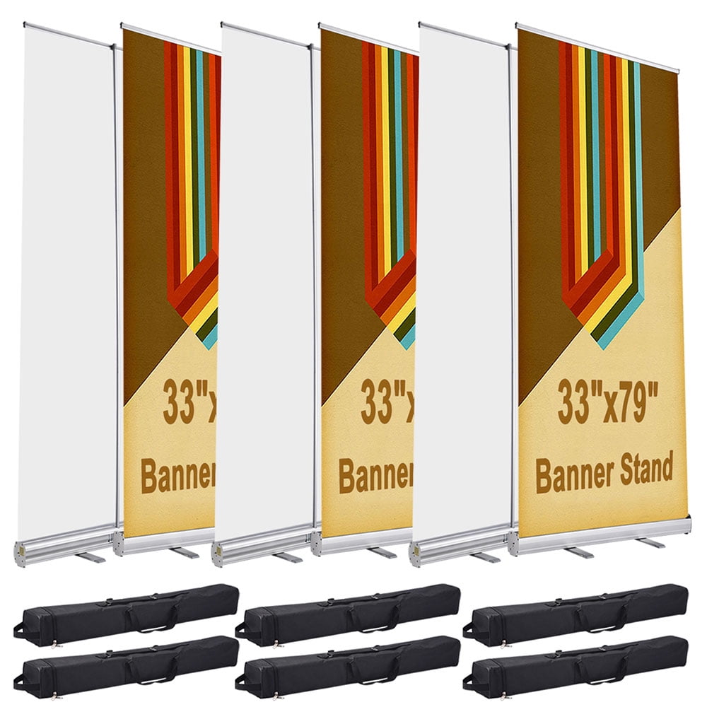 InstaHibit 33" x 79" Aluminum Retractable Banner Stand Trade Show ...