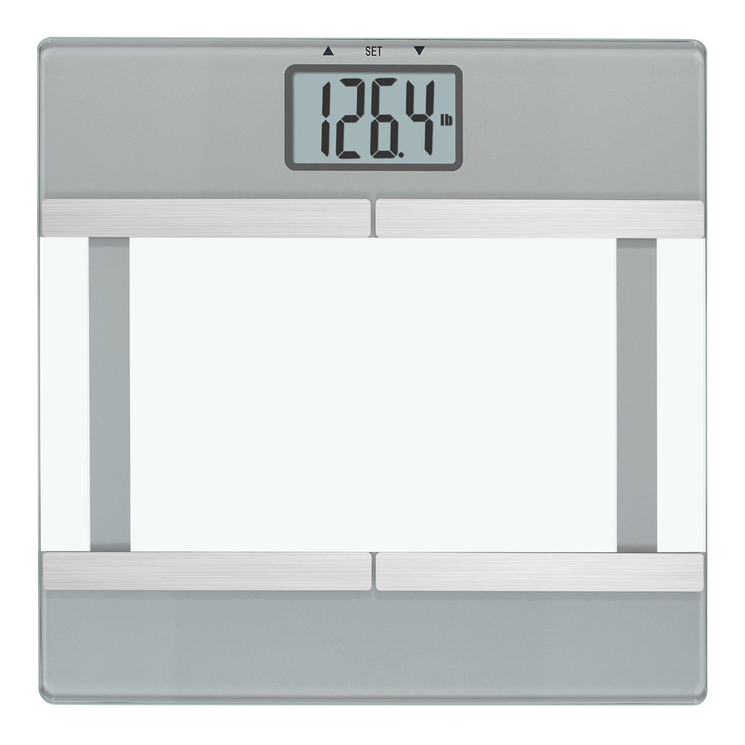 InstaTrack 11.8" x 11.8" Digital Glass Body Weight Scale with Body Fat ...