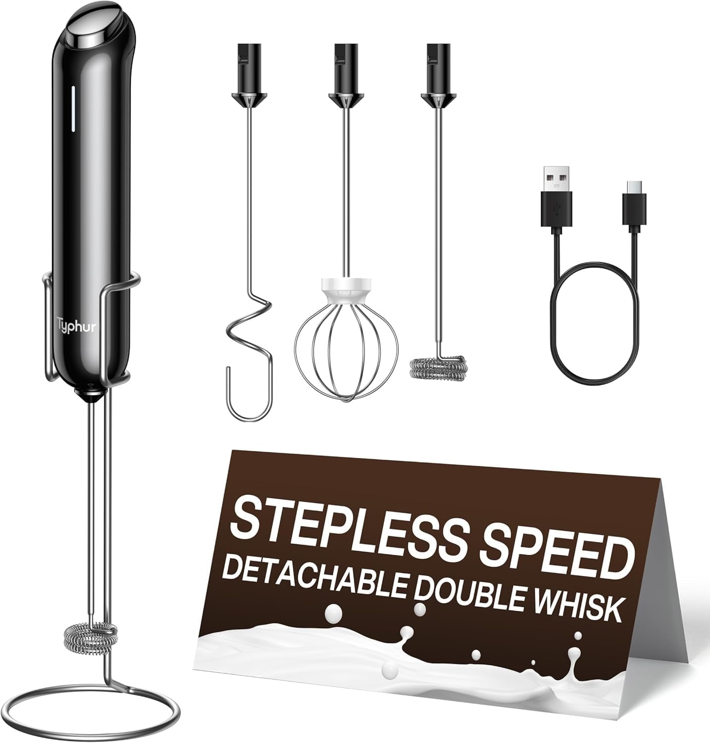 InstaWhisk Milk Frother with Variable Speed, Rechargeable Coffee ...