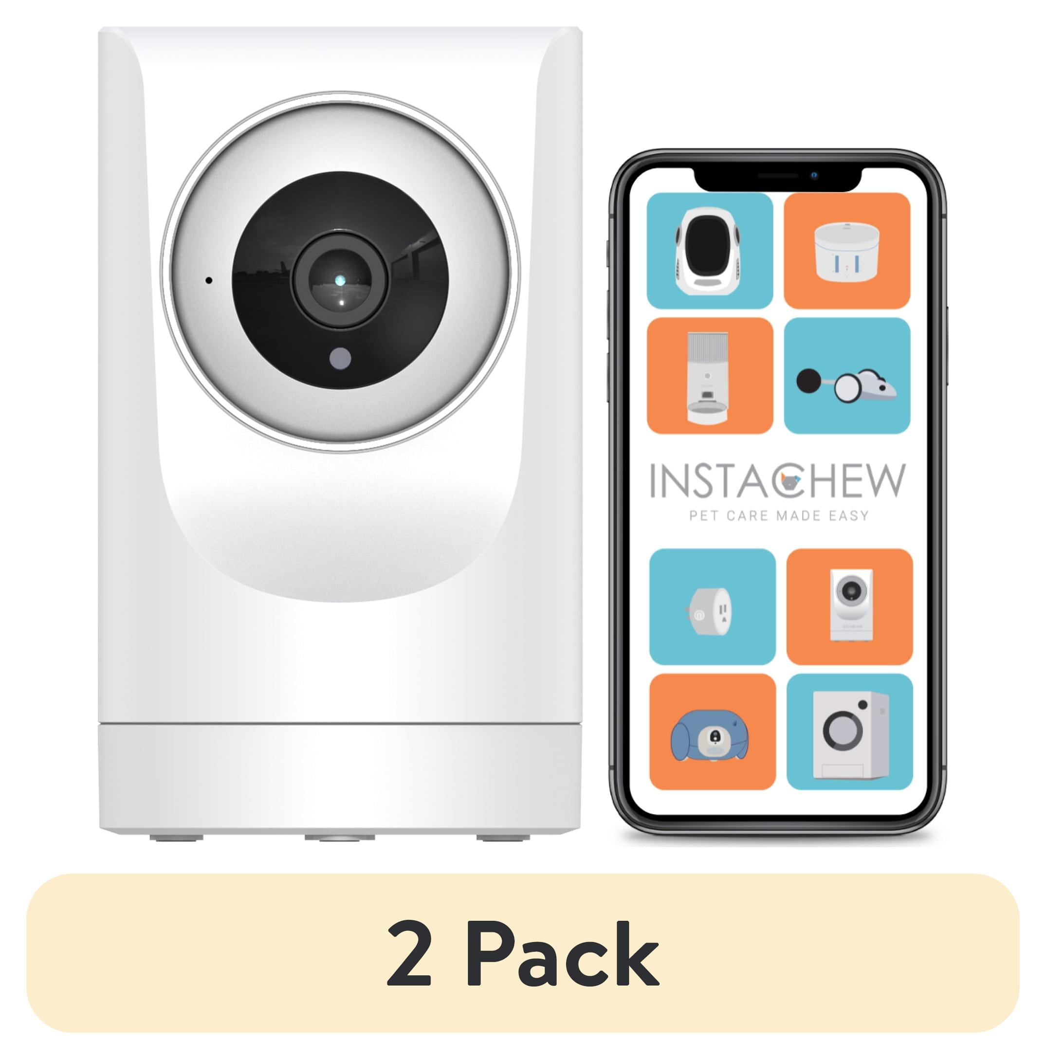 (2 pack) Instachew Purrsight 360° Smart Wireless Pet 1080p HD Video ...