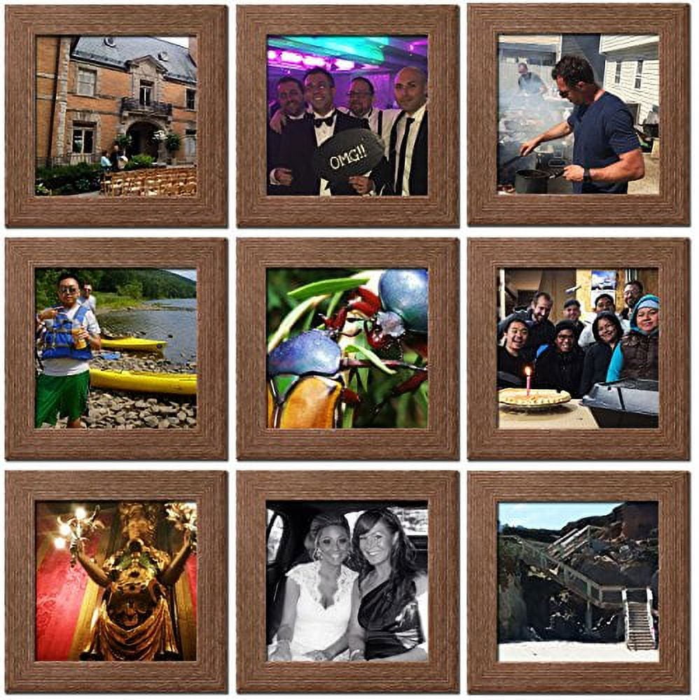 Instagram Photo Frame - Frame Your 4x4 Photos! - Rustic Brown 4" x 4 ...