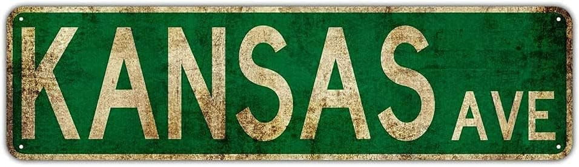 Instagram Style Kansas Ave Street Signs - Retro Metal Wall Art, Country ...