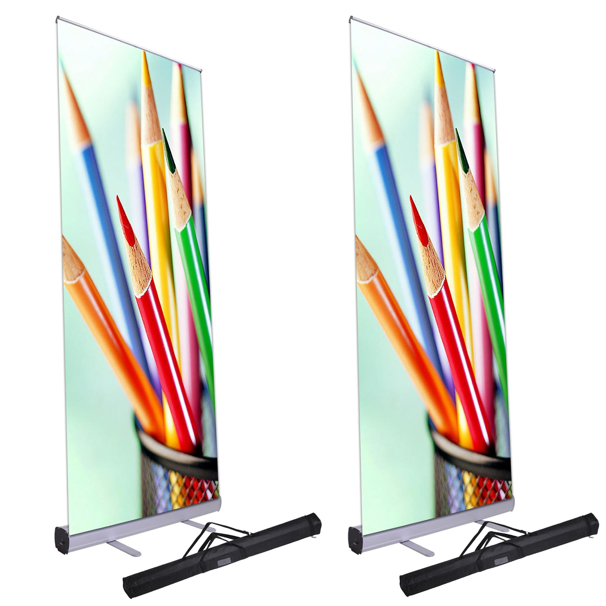 Instahibit 2pcs Economy 33"x79" Retractable Roll Up Banner Stand Trade ...