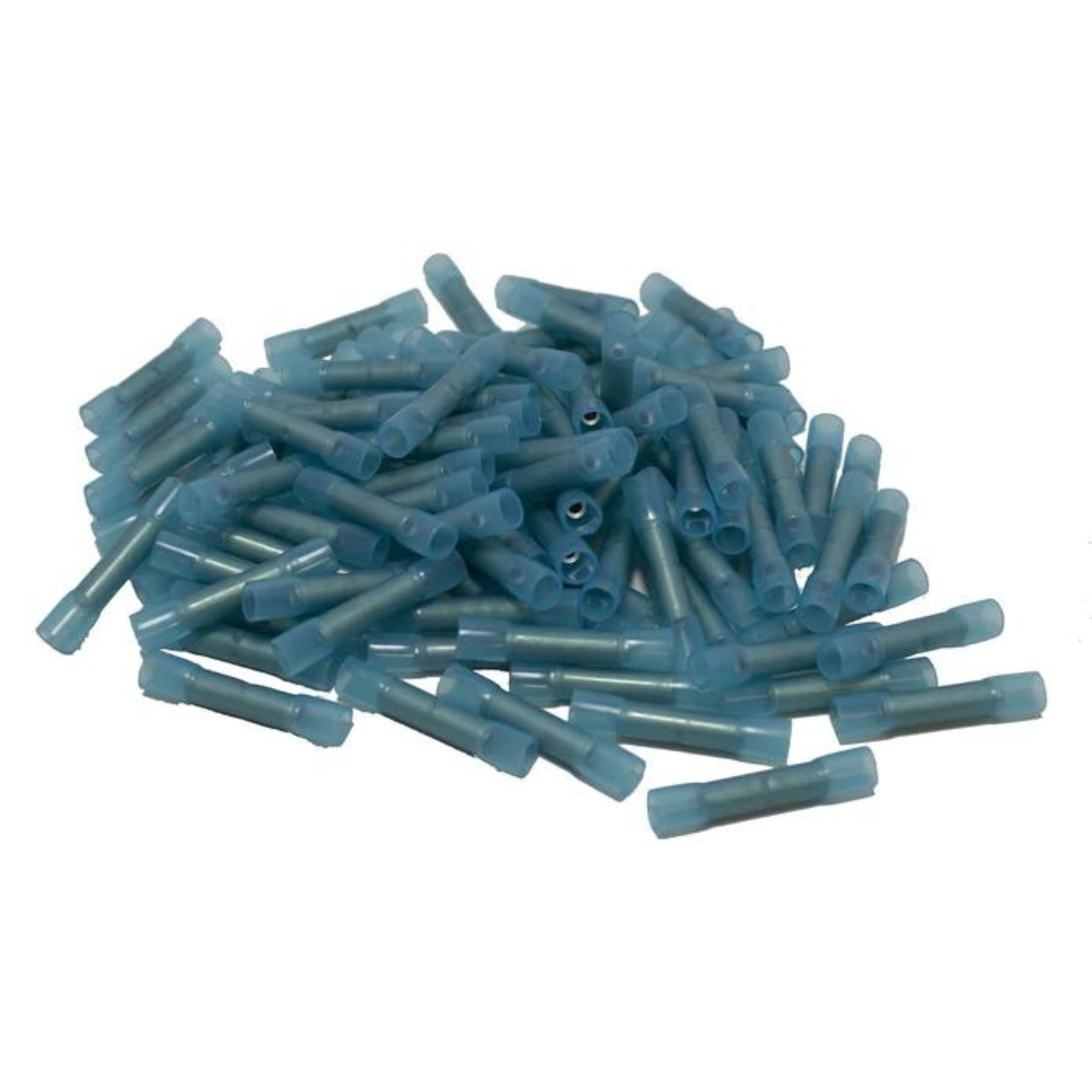 2x Install Bay 100PK Waterproof Heat Shrink Blue Butt Connector 14-16ga ...