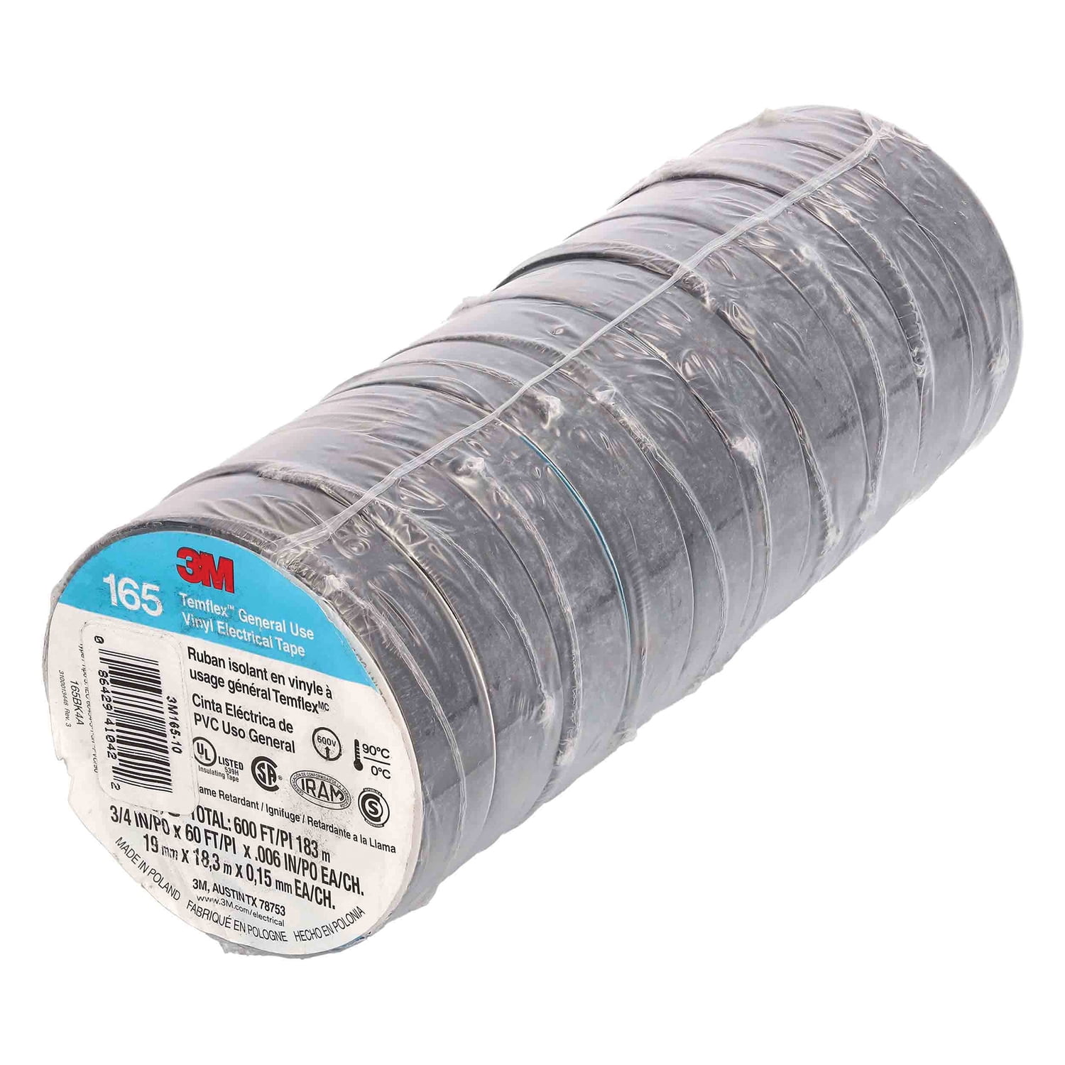 Install Bay 3M Temflex 3/4-In. Economy Vinyl Electrical Tape 165, 60-ft., 10 Pack, 3M165-10 ...