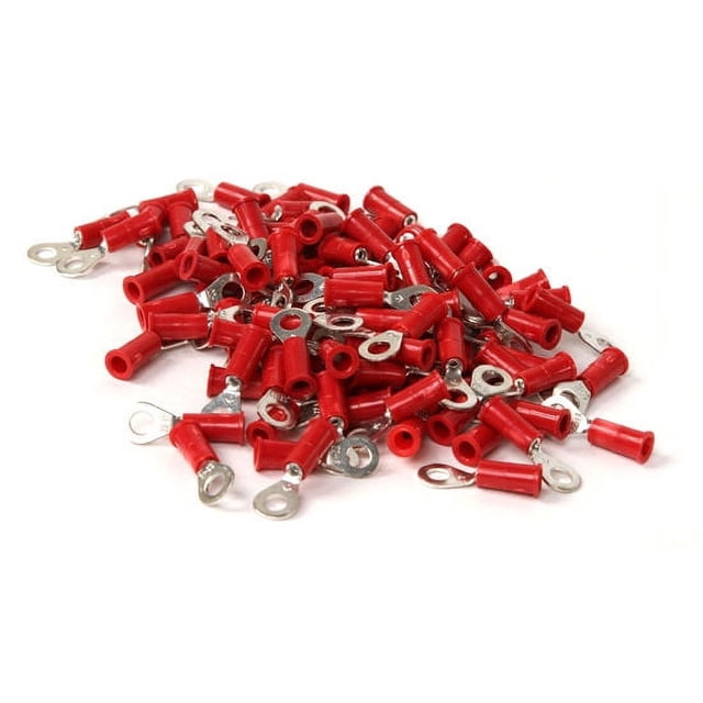 Install Bay 3MRVRT8 3M™ Red Vinyl Ring Terminal 22-18 Gauge #8, Package ...