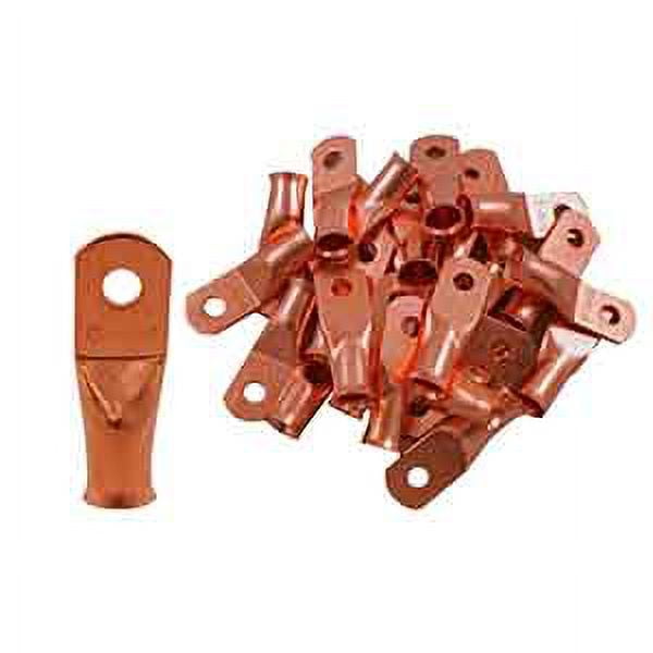 Install Bay CUR410 Copper Uninsulated Ring Terminal, 4 Gauge, #10, 25 ...
