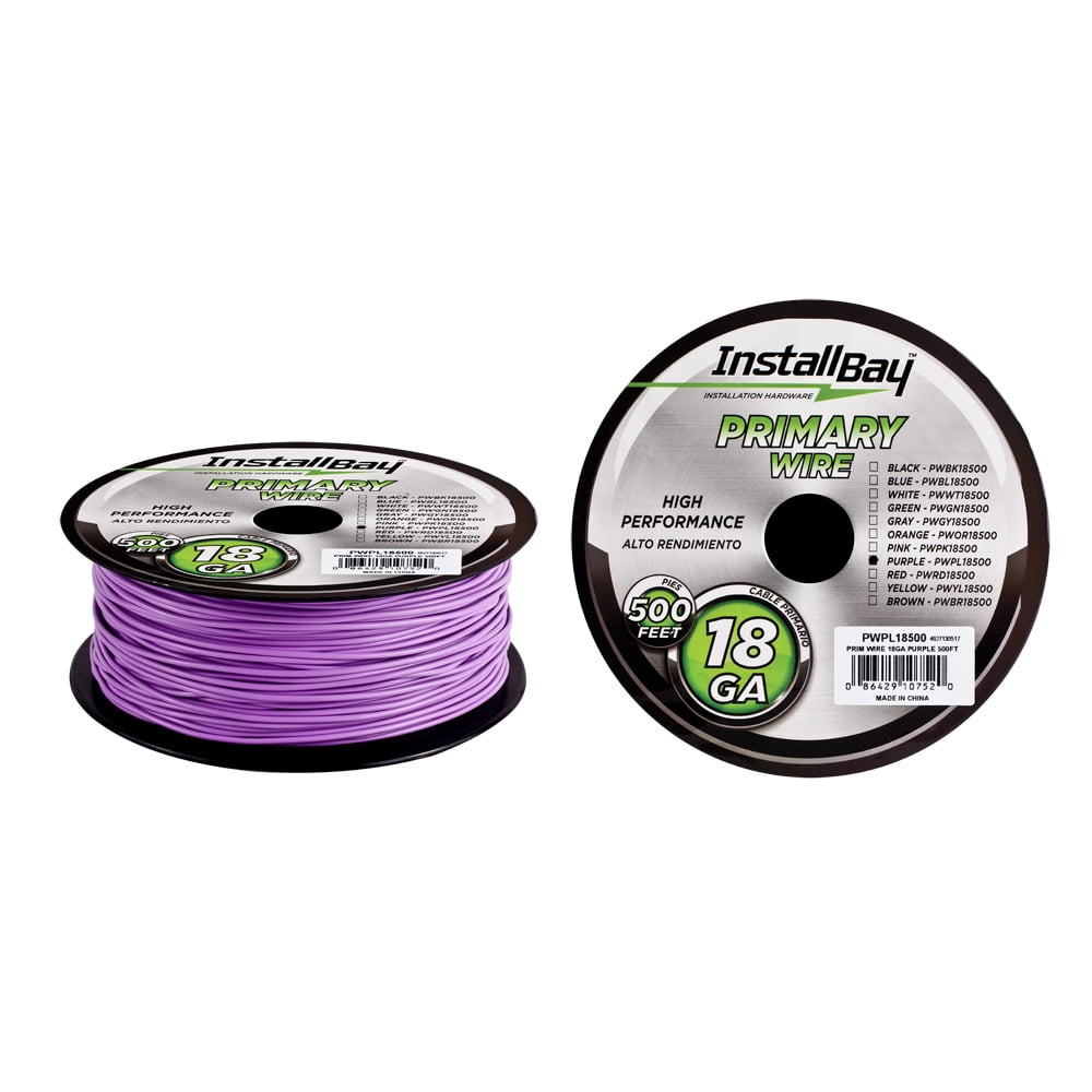 Install Bay PWPL18500 Purple 18 Gauge Primary Wire, Coil of 500 ...