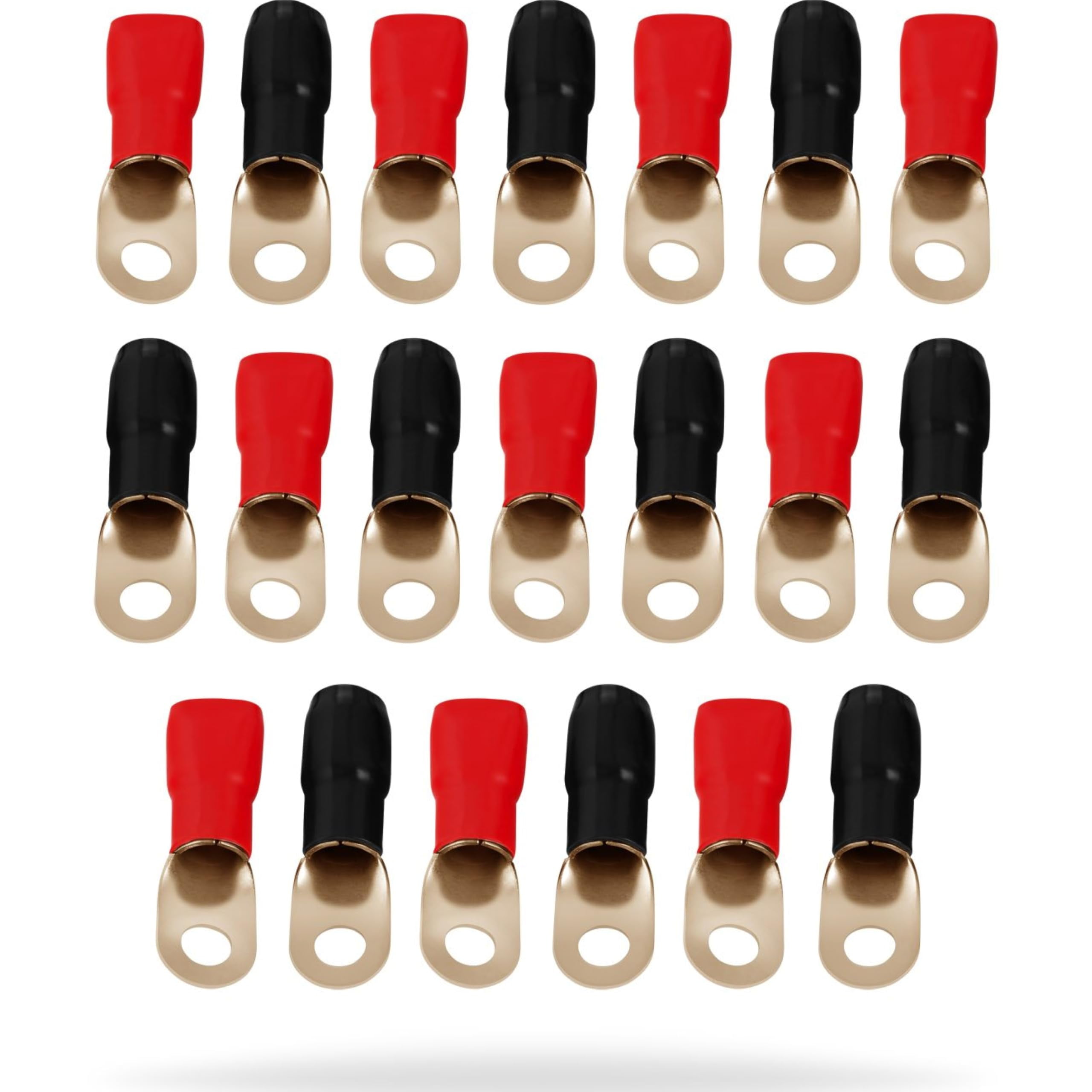InstallGear 1/0 Ring Terminal Connectors - 1/0 Gauge AWG Tinned Pure ...