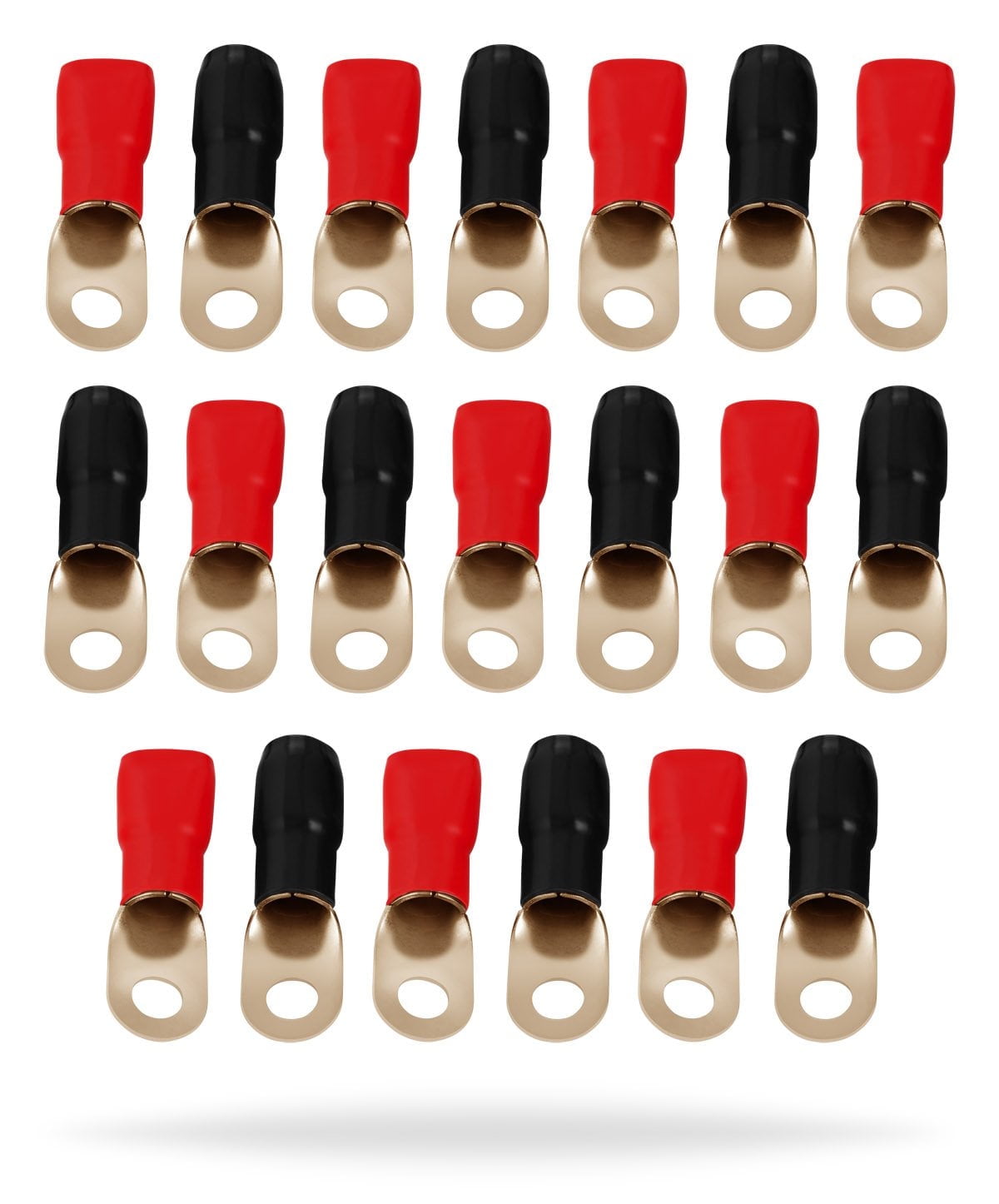 InstallGear 1/0 Ring Terminal Connectors - Gauge AWG Tinned Pure Copper ...