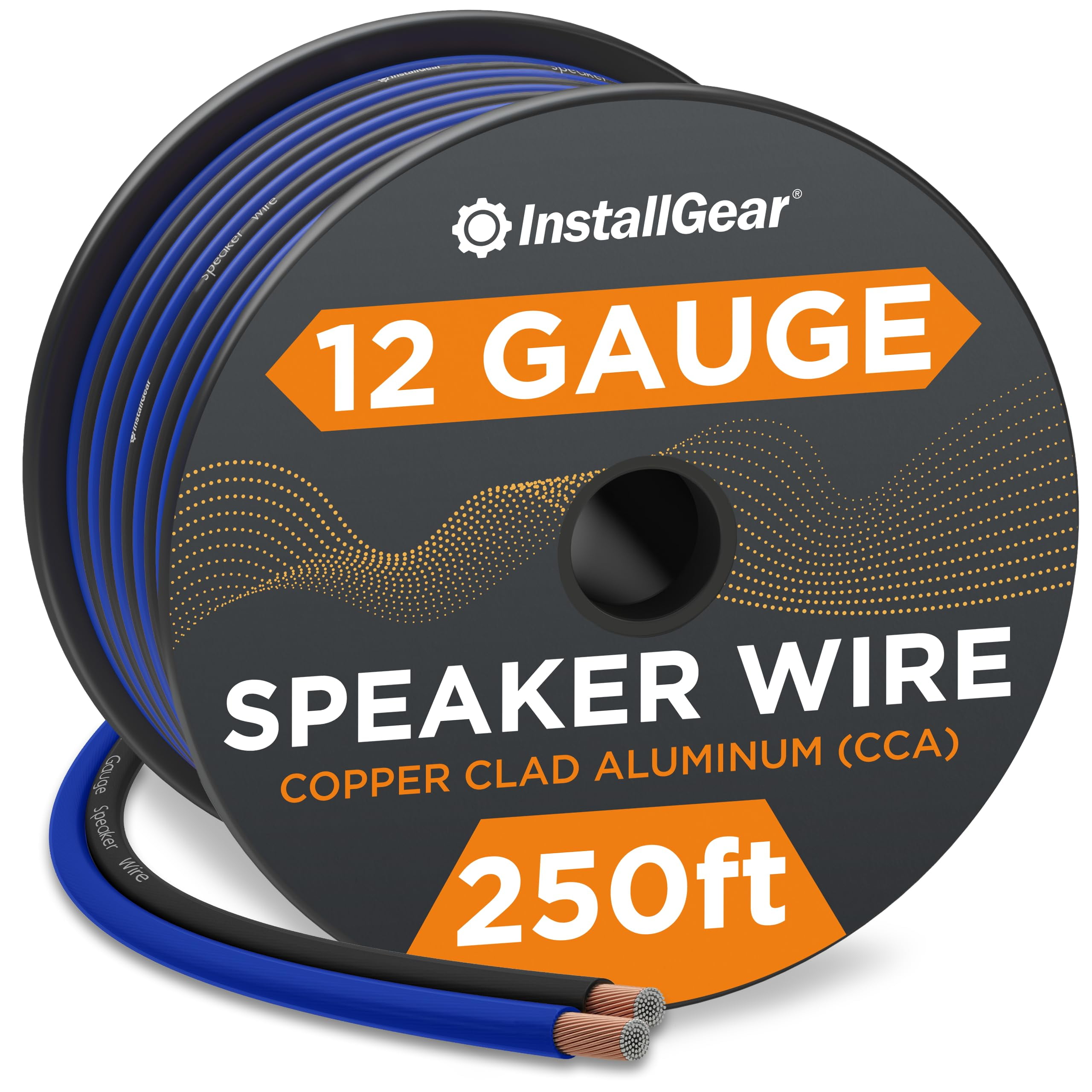 InstallGear 12 Gauge Speaker Wire 250ft Roll - Flexible - 12 Gauge Wire ...