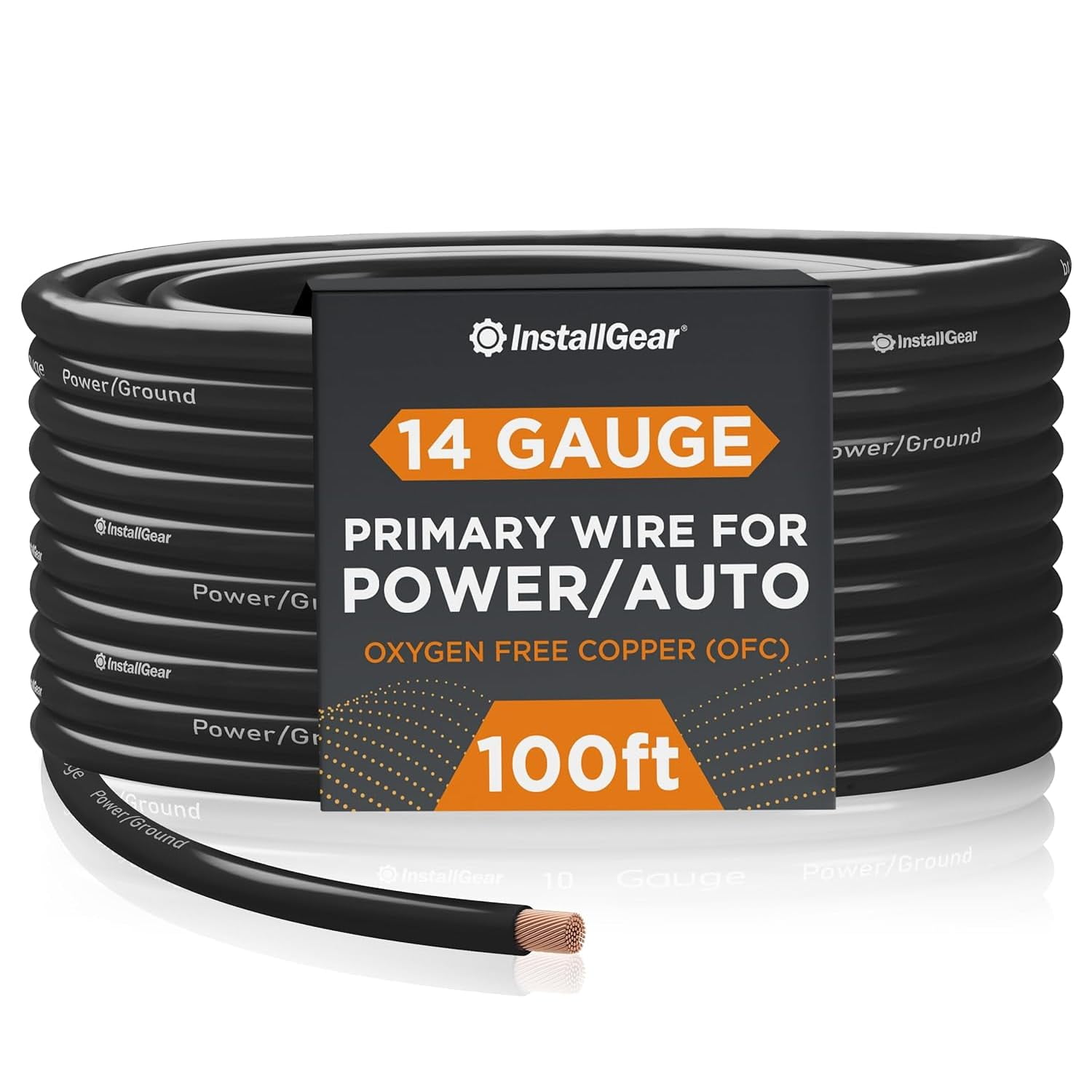 InstallGear 14 Gauge OFC Primary Remote Wire, 100-feet - Black ...