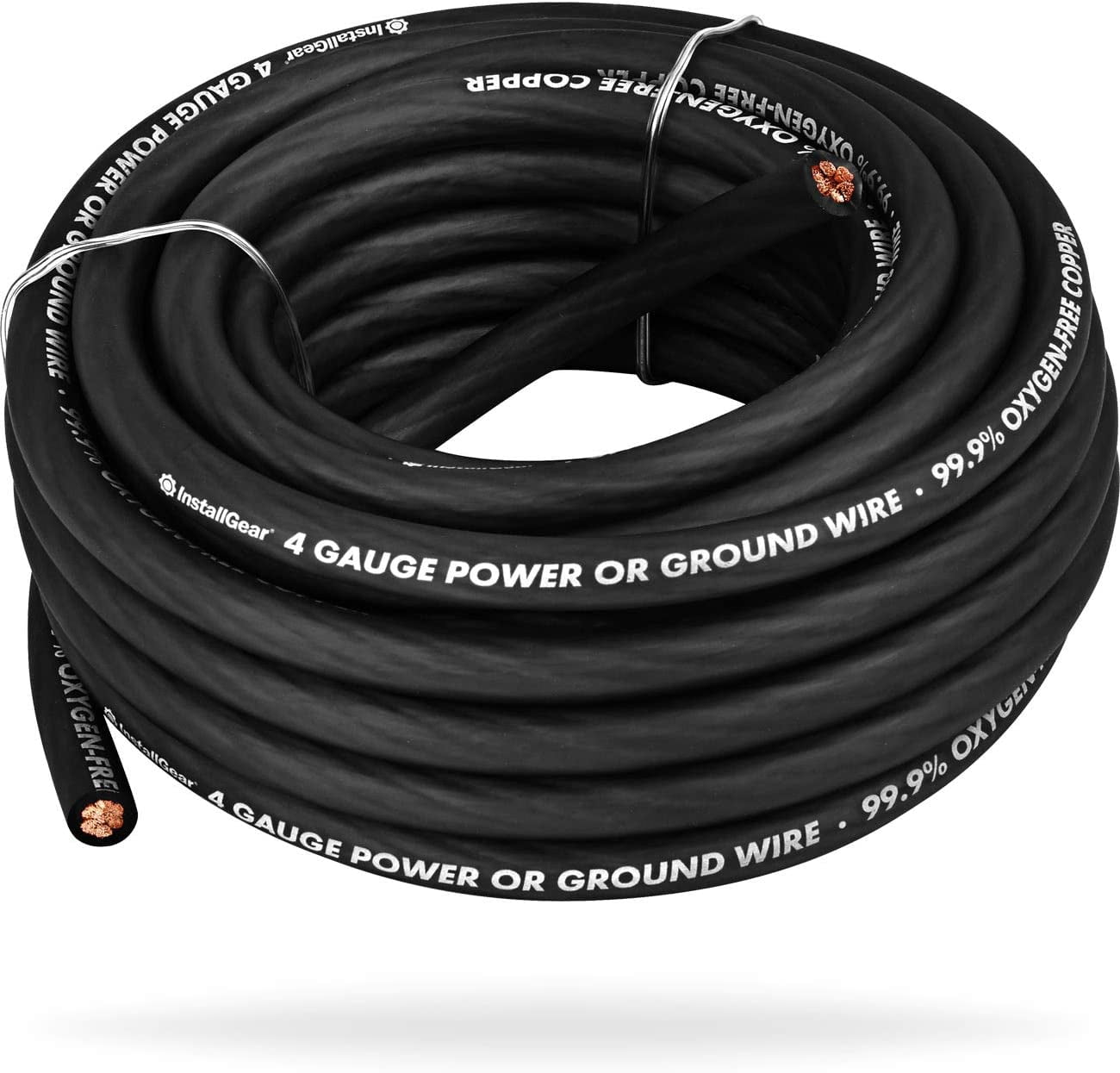 InstallGear 4 Gauge AWG OFC Pure Copper Power Ground Wire Cable (25ft ...