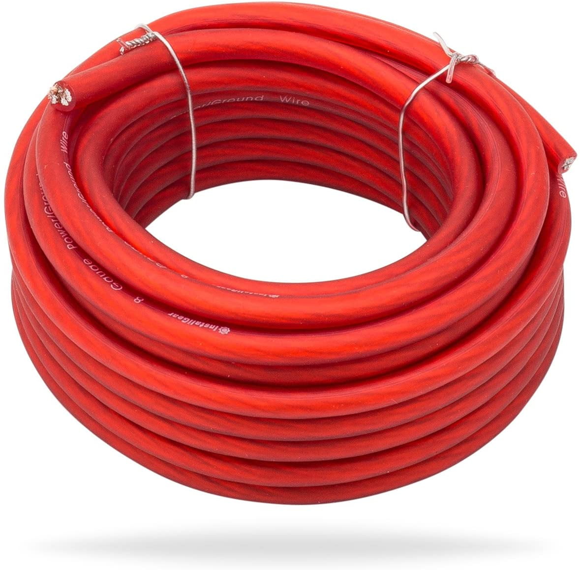 InstallGear 8 Gauge True Spec Power Ground Wire (25ft Red) - CCA for ...