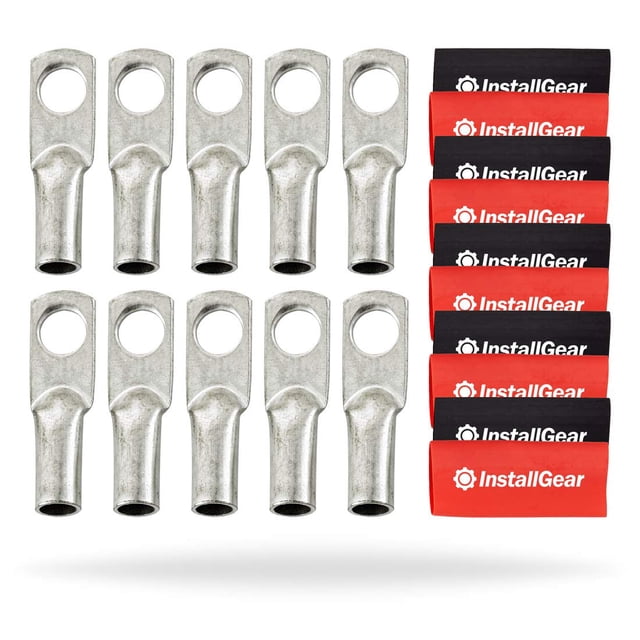InstallGear 8 Gauge AWG Tinned Pure Copper Lugs Ring Terminals ...