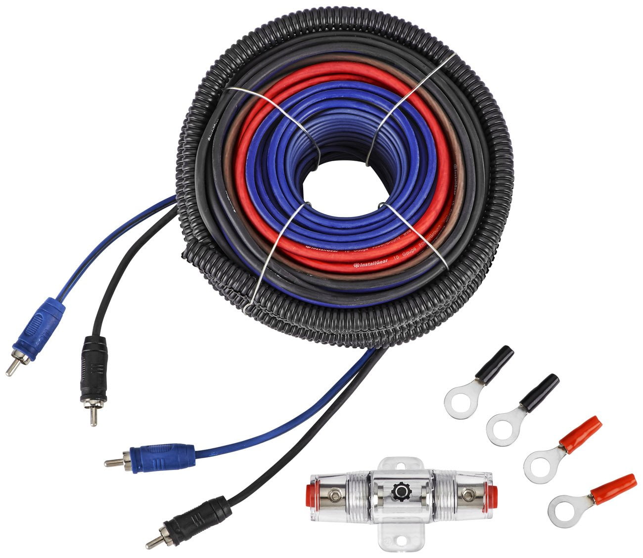 InstallGear Dual 10 Gauge Amp Wiring Kit | Amp Kit with Amplifier Installation Wiring True Spec ...