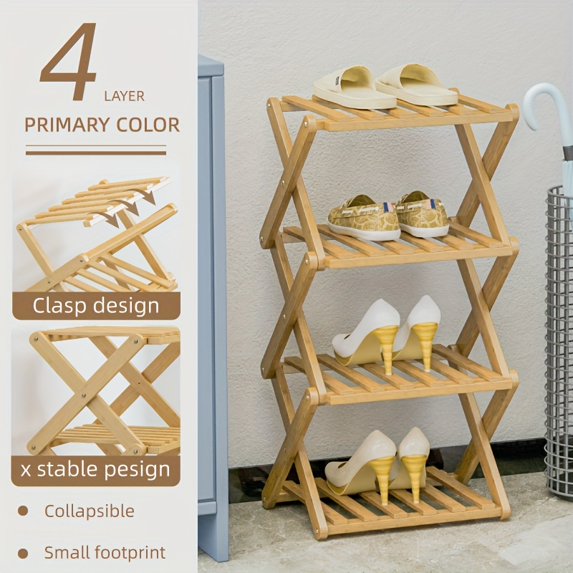 No Installation Folding Narrow Shoe Rack - Shoe Organizer - Vertical ...