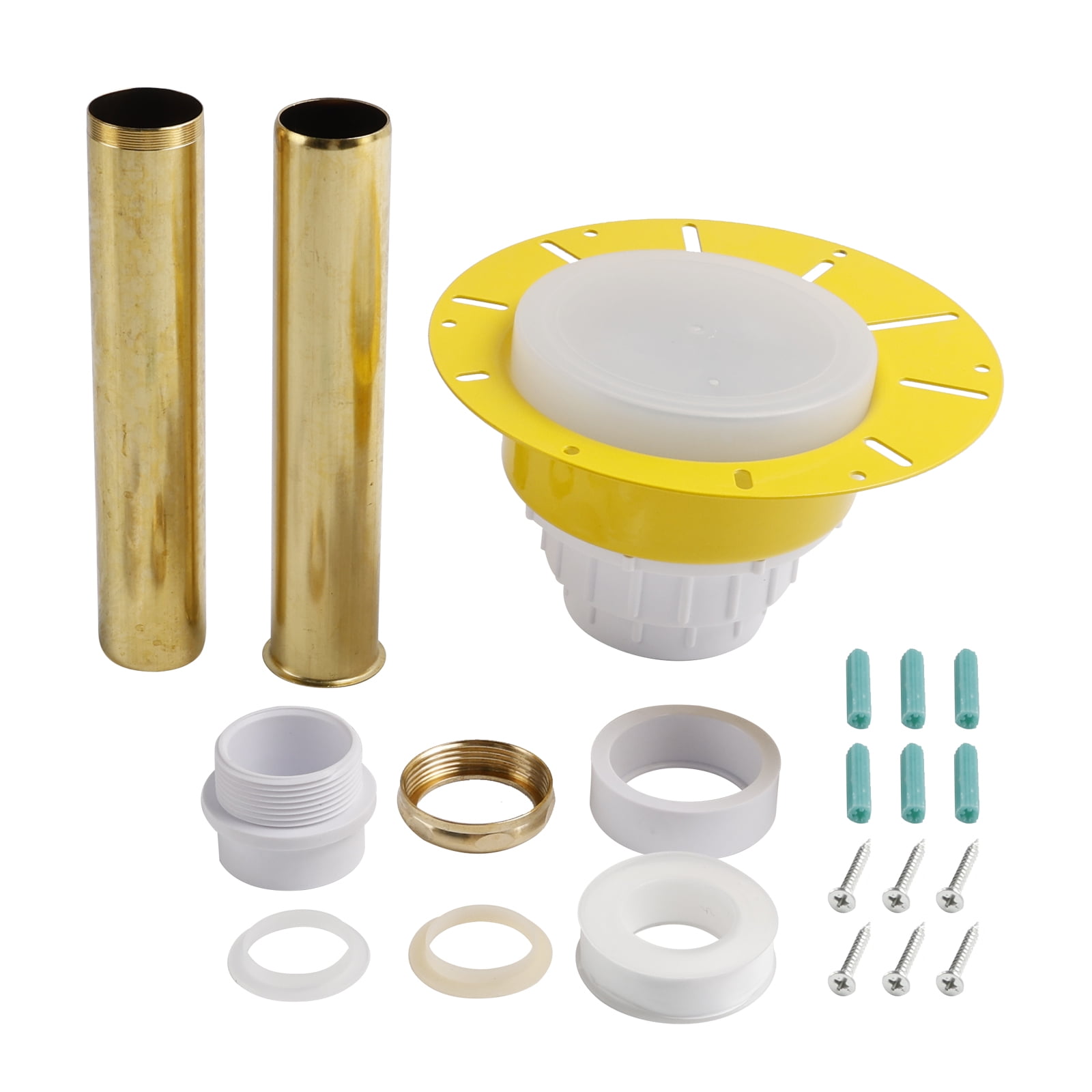 Installation Kit For Freestanding Bathtub With White PVC Pipe and Brass ...