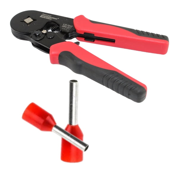 Installation Solution 7" Red Ferrule Crimper with 100pk Red/16 GA ...
