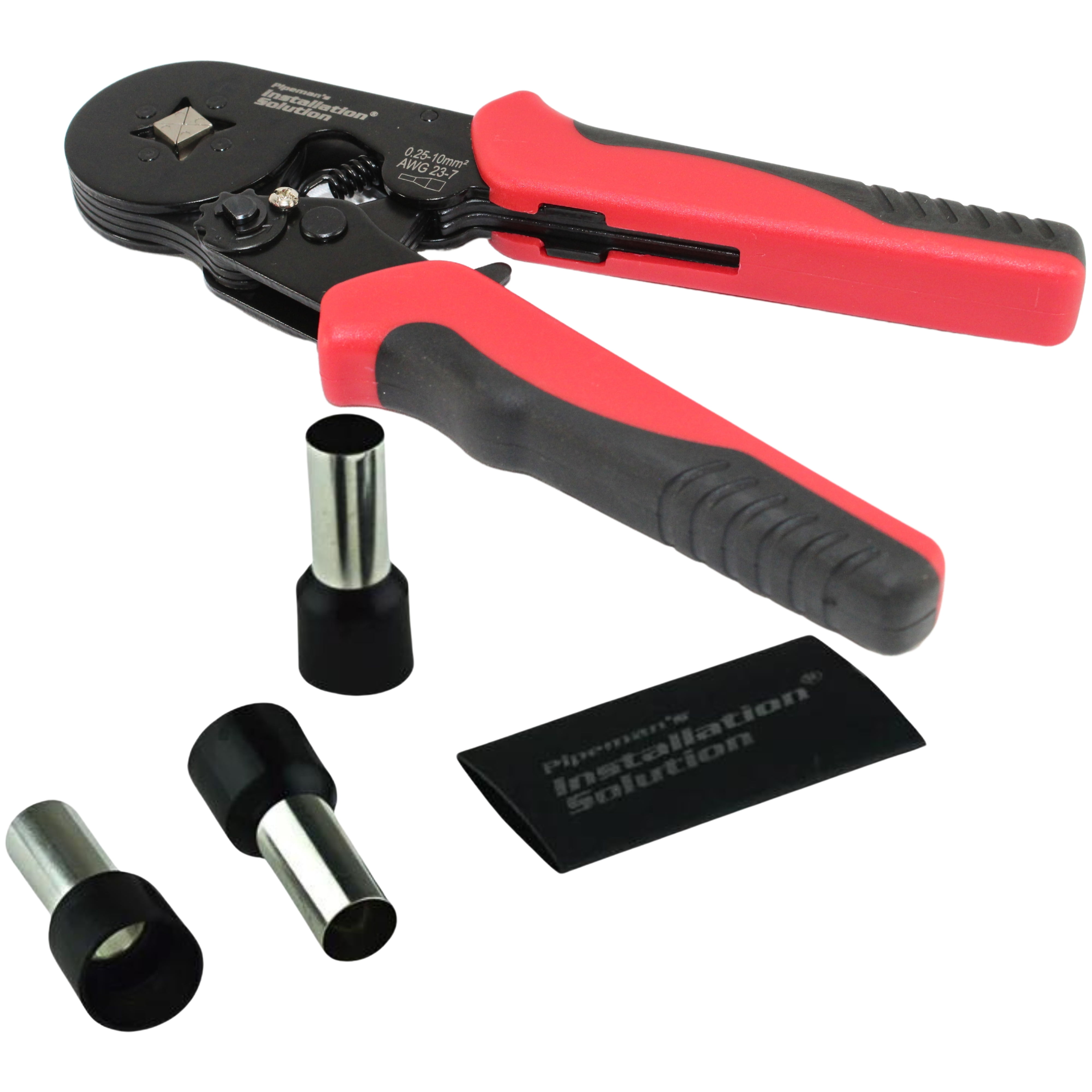 Installation Solution 7" Red Ferrule Crimper with 8 GA Ferrules and ...