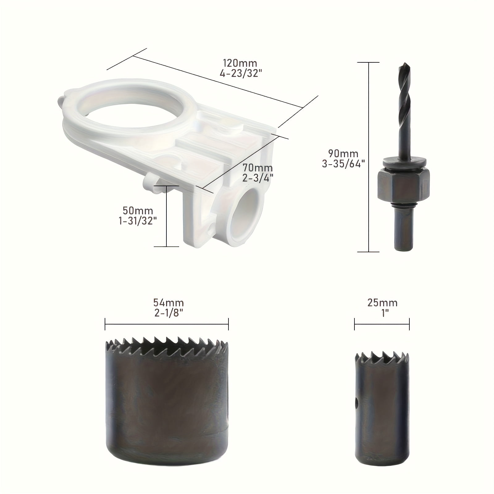 Installation tool kit for wooden door locks, equipped with a guide ...