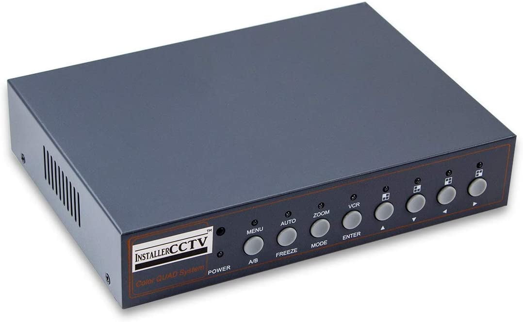 InstallerCCTV 4CH Color Multiplexer Video Quad with Remote Control and ...