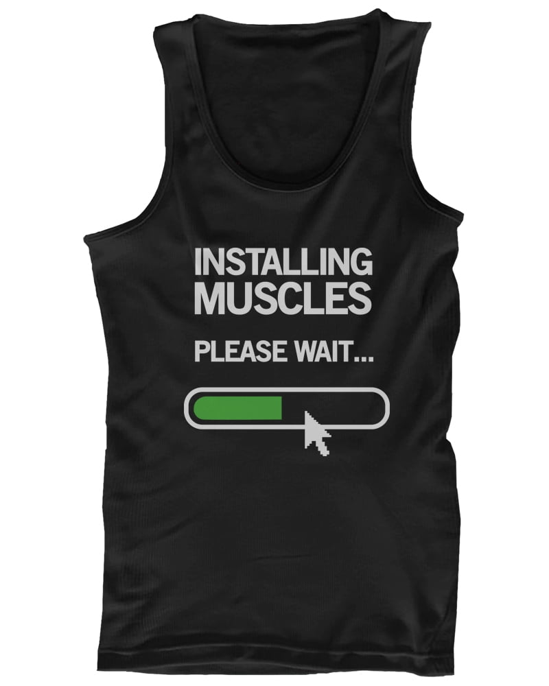 Installing Muscles Please Wait Men's Workout Tank Top Black Tanks for ...