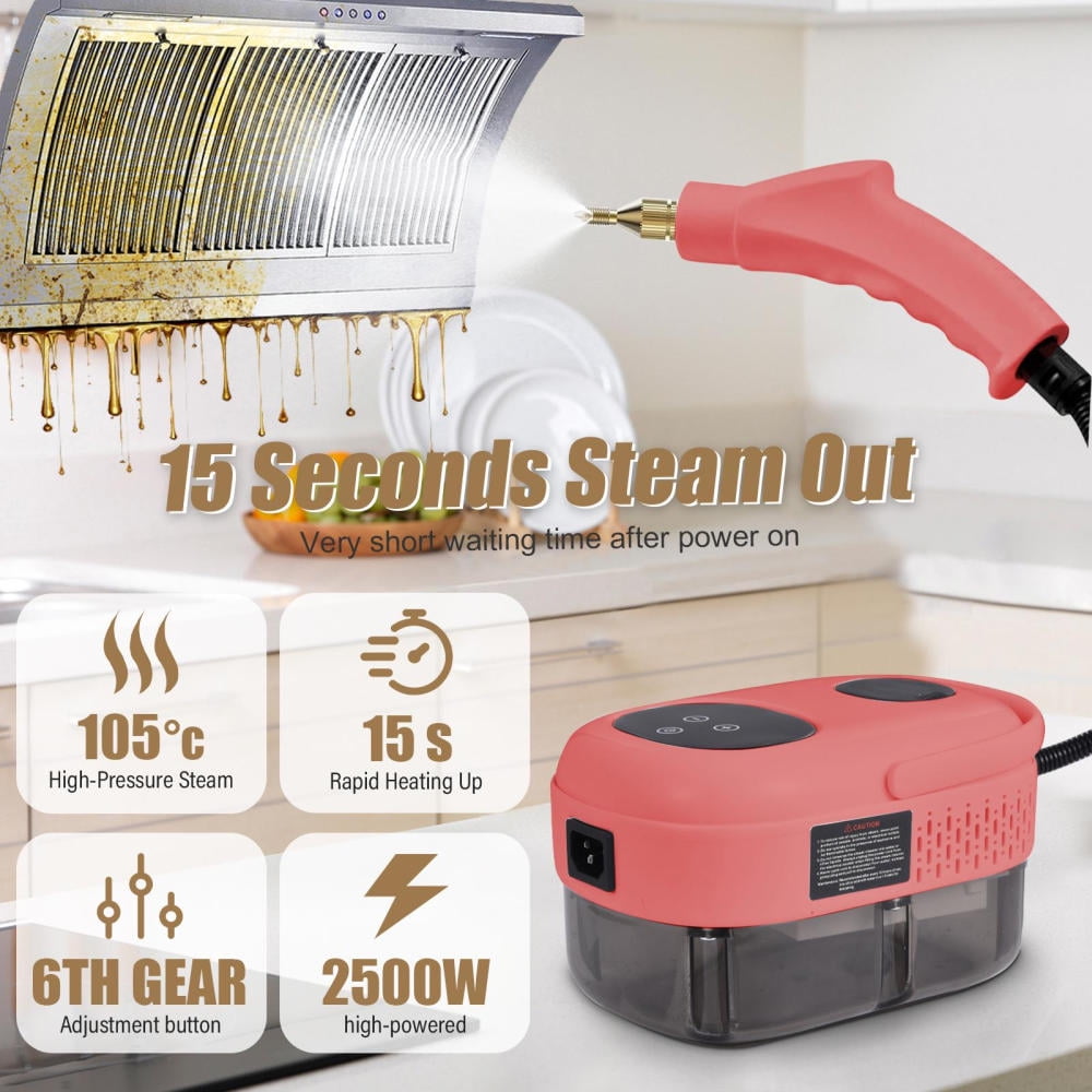 Instant 15s Steam Cleaner 2500W Handheld｜1000ML Large Tank for Car ...