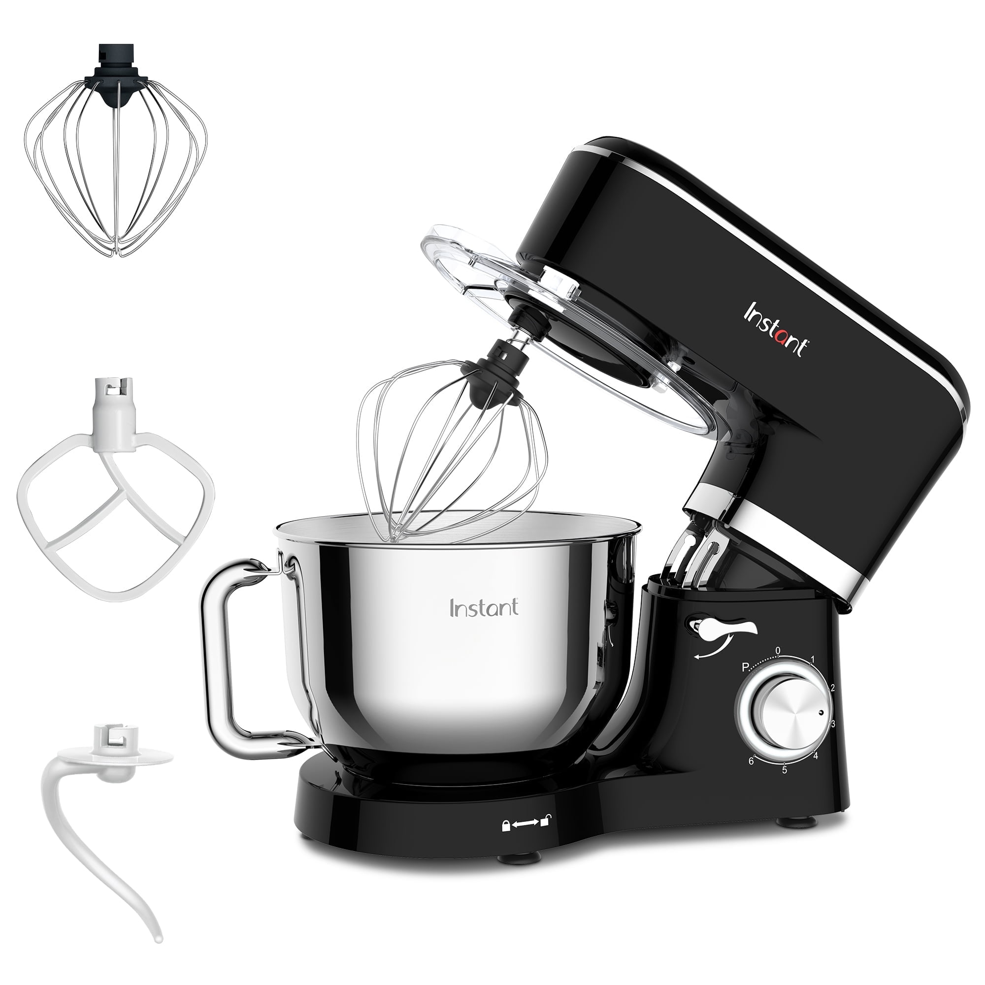 Instant Electric Kitchen Stand Mixer 6.3 Qt, 400W with Whisk, Paddle ...