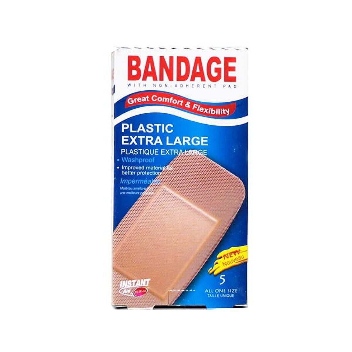 Instant Aid Plastic Extra Large Bandages (5 In 1 Pack) By Purest ...