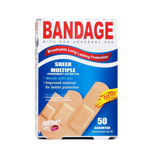 Instant Aid Sheer Multiple Bandage (50 in 1 Pack) 311492 by Purest ...
