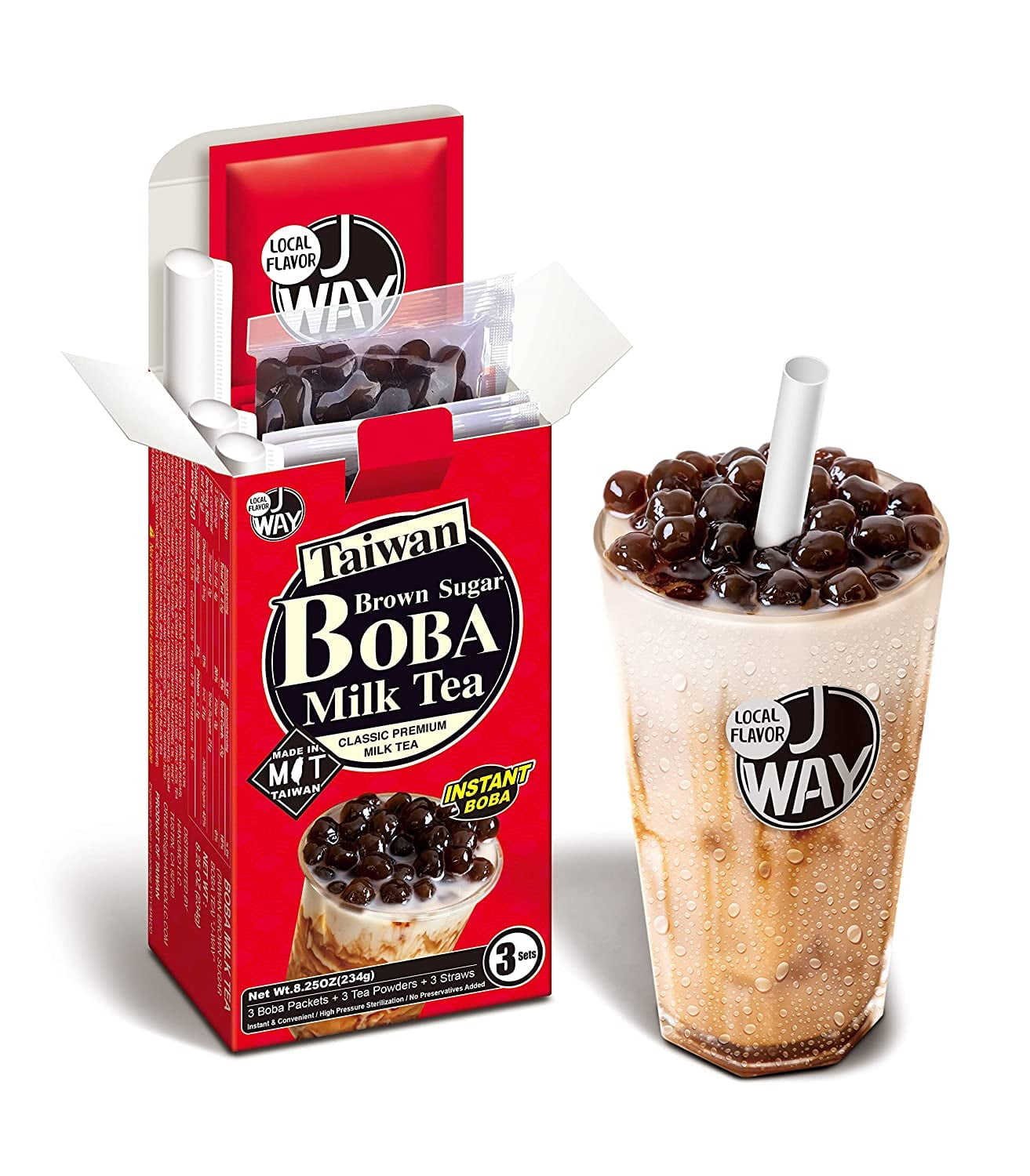 Instant Boba Bubble Pearl Milk Tea Kit with Authentic Brown Sugar ...
