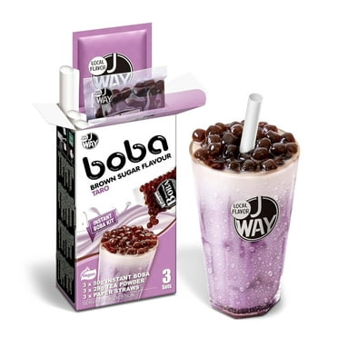 J Way Instant Boba Fruity Green Tea Set, Passionfruit Pineapple Bubble ...