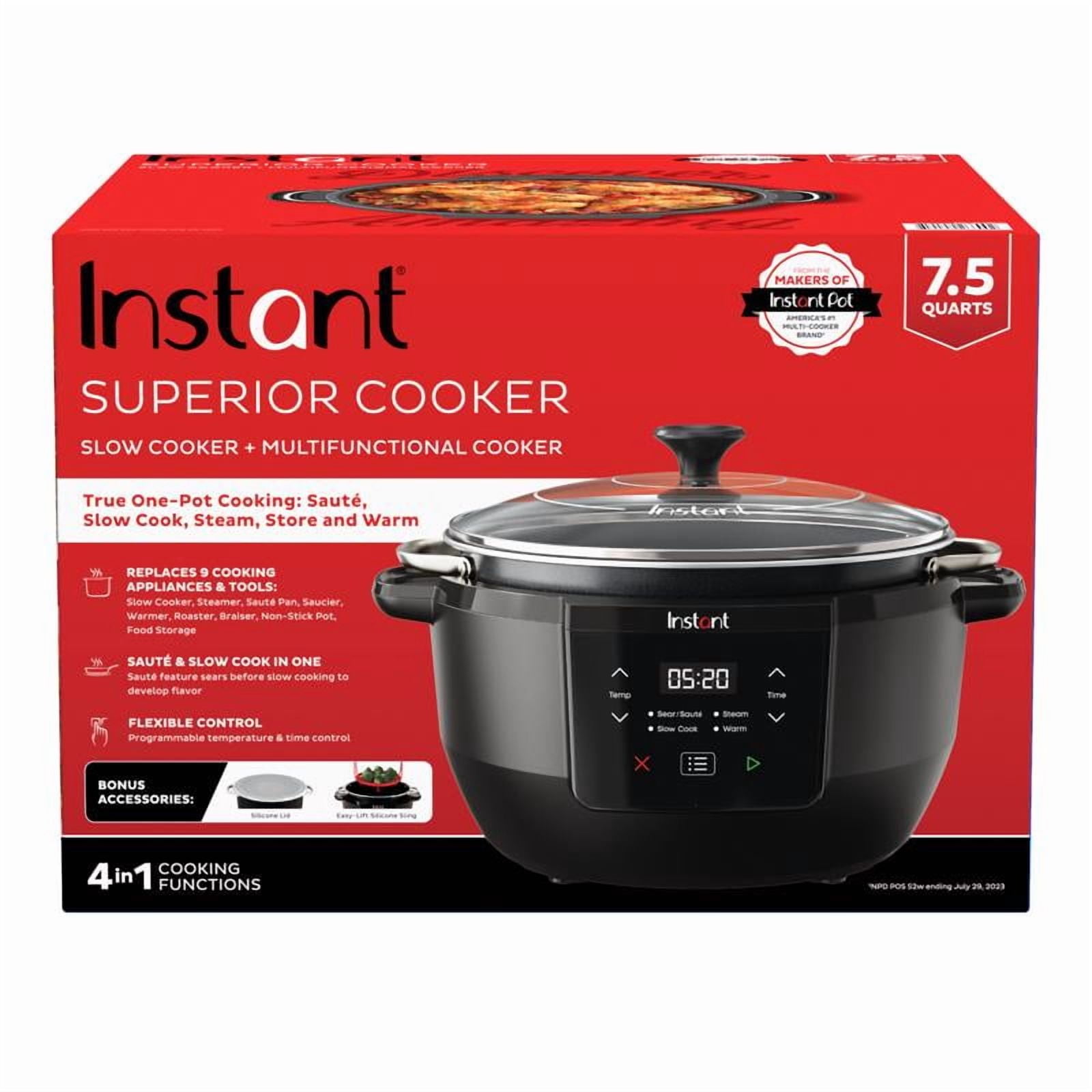 SLOW COOKER BK/SLV 7.5QT(Pack of 1) - Walmart.com