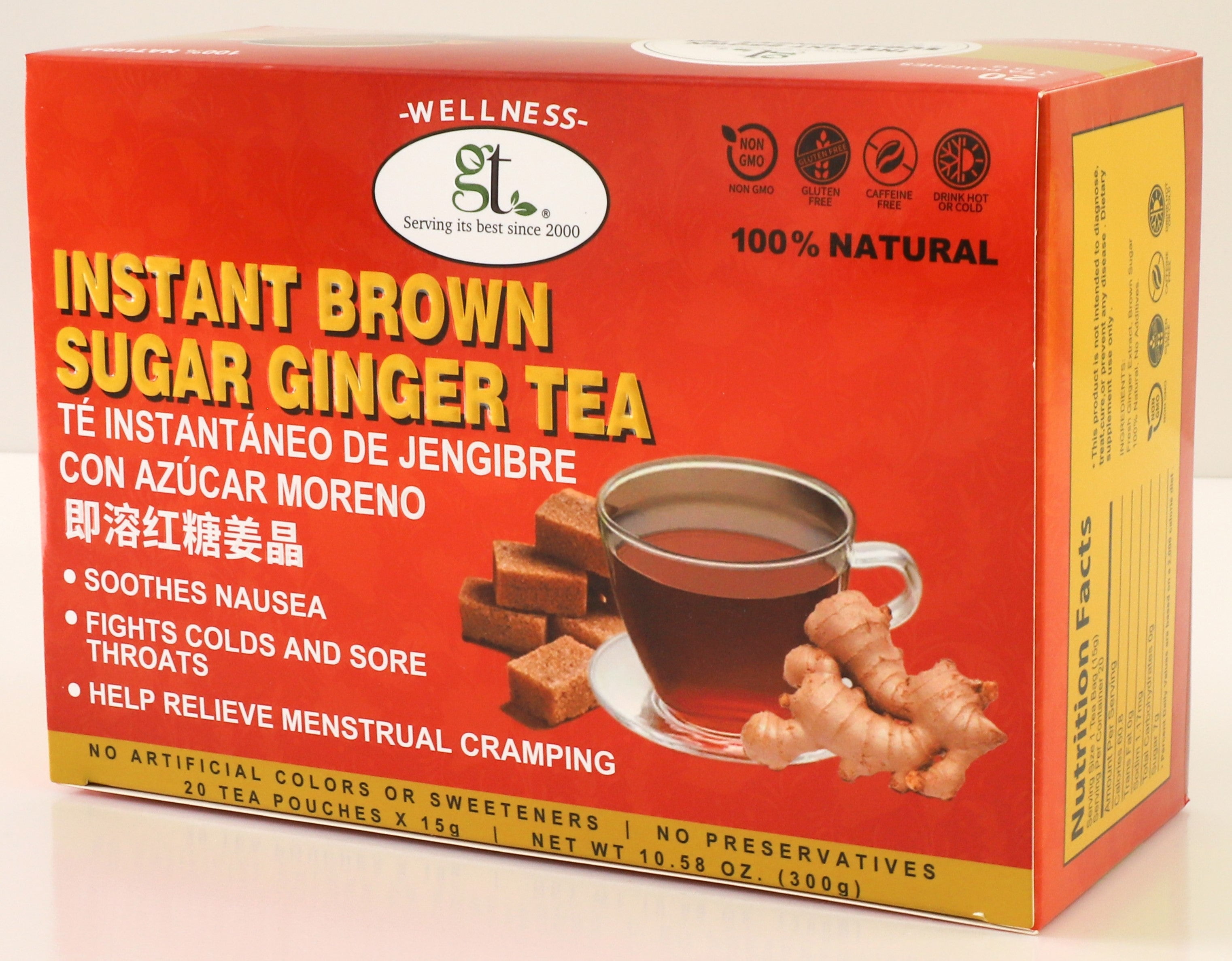 GT Instant Brown Sugar Ginger Tea, 10.58 Ounce Box (20 Tea Pouches ...