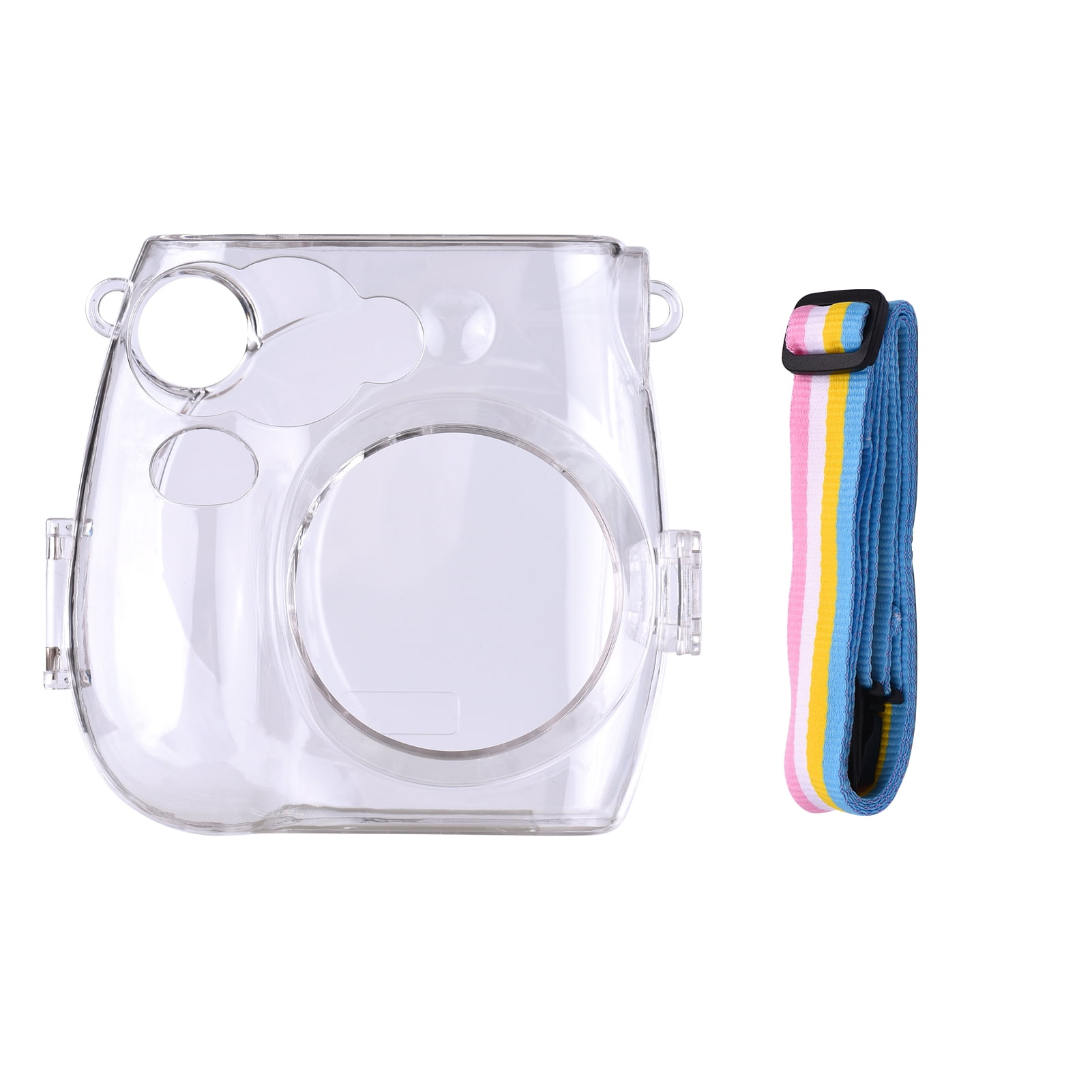 Instant Camera Transparent Protection Case with Rainbow Lanyard ...