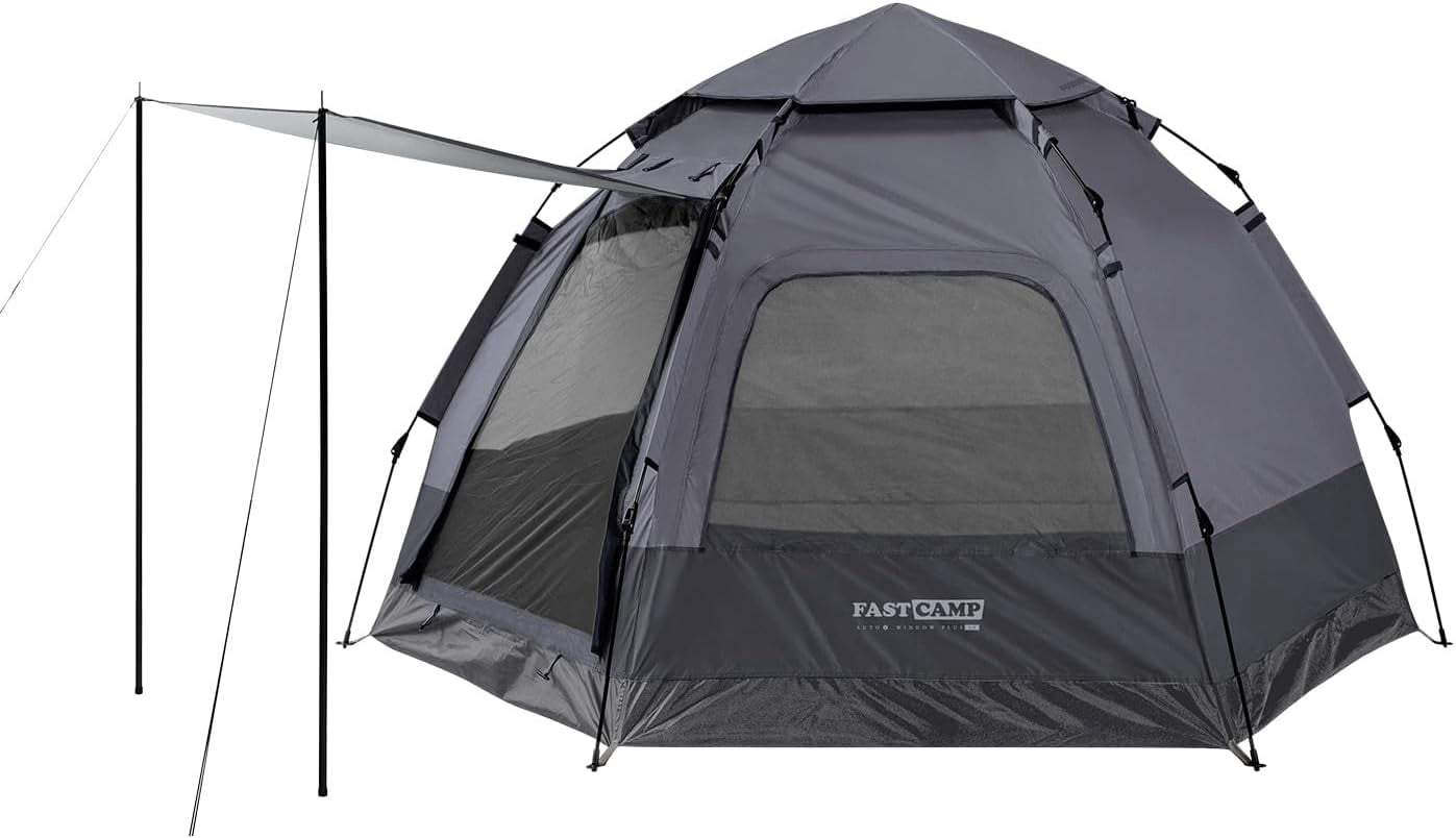 Instant Camping Tent for 4 Person,2 Mesh Windows & 2 Doors,Hexagonal ...