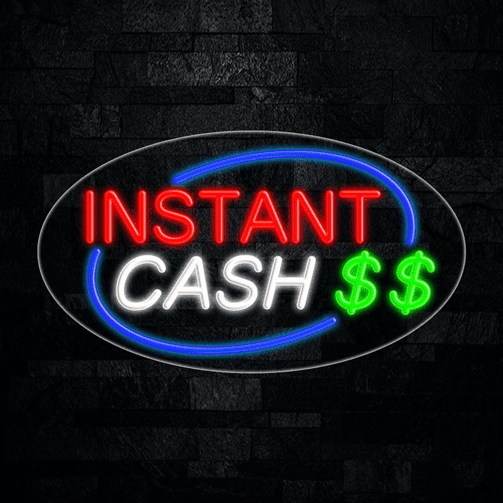 Instant Cash LED Neon Sign 28"L x 16"H #34592 - Walmart.com