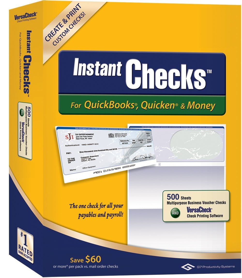 Instant Checks for QuickBooks, Quicken & Money: Form #1000 Business ...