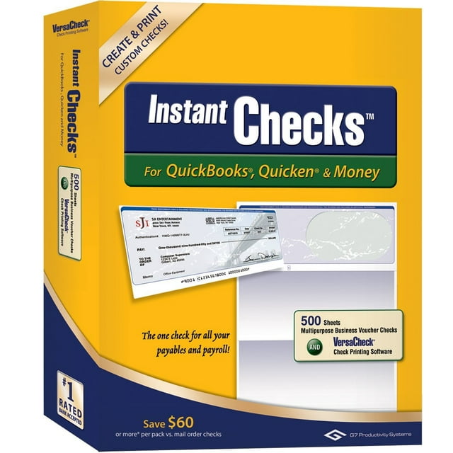 Instant Checks for QuickBooks, Quicken & Money: Form #1000 Business ...